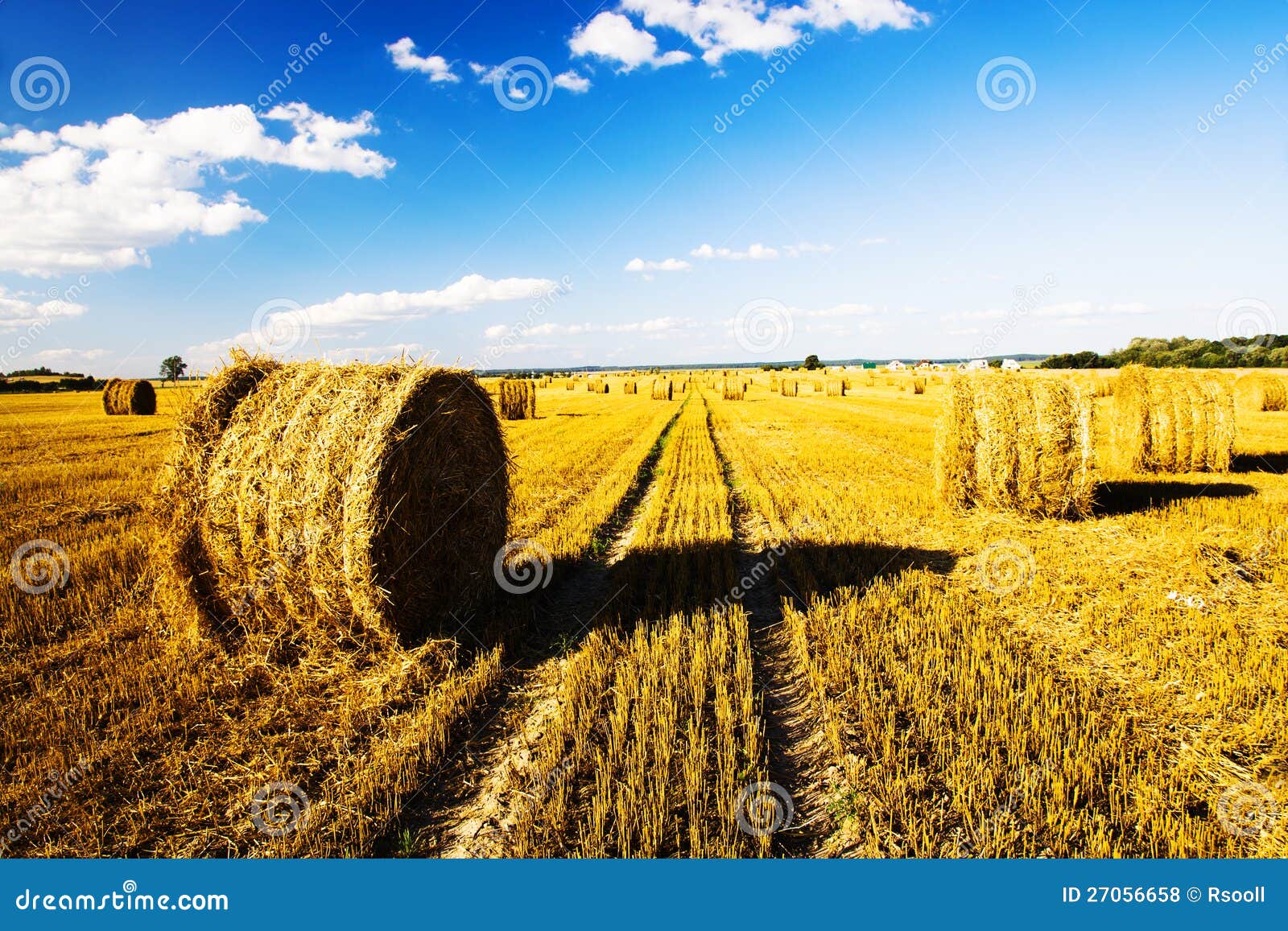 Straw stack stock photo. Image of autumn, barley, landscape - 27056658
