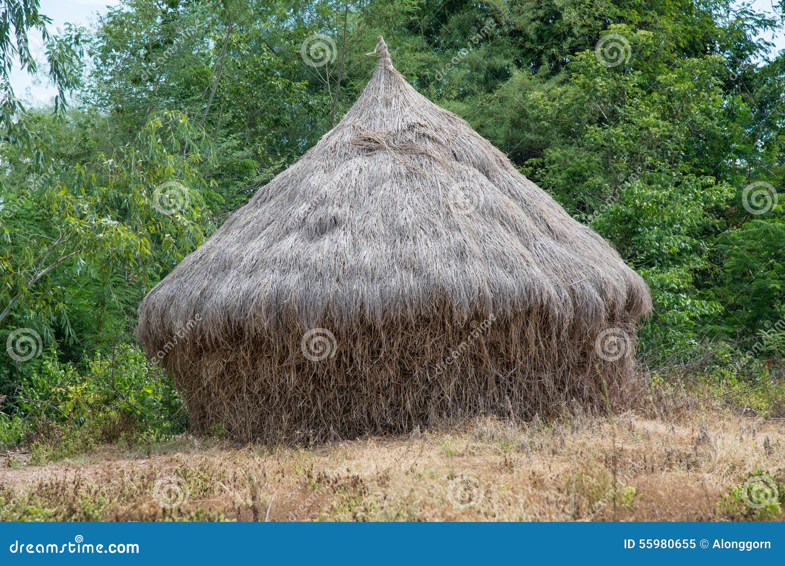 Straw stack near the field stock image. Image of nature - 55980655