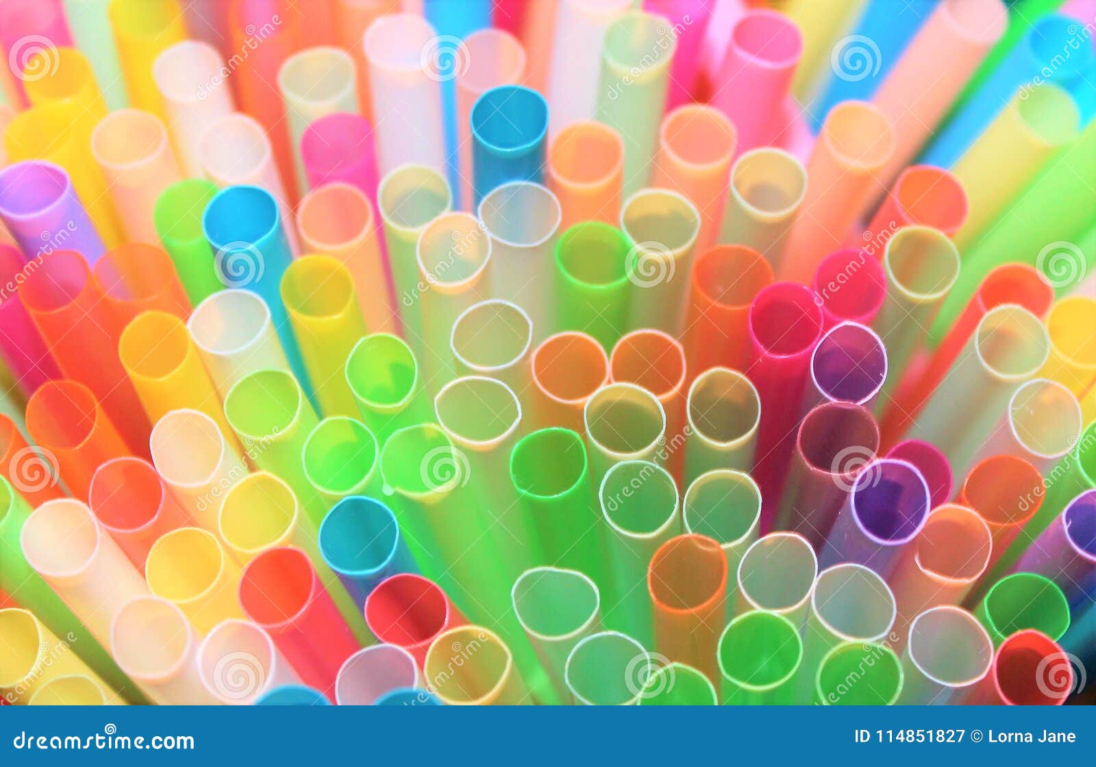 Straw Straws Drinking Plastic Colourful Background Group Object Stock ...
