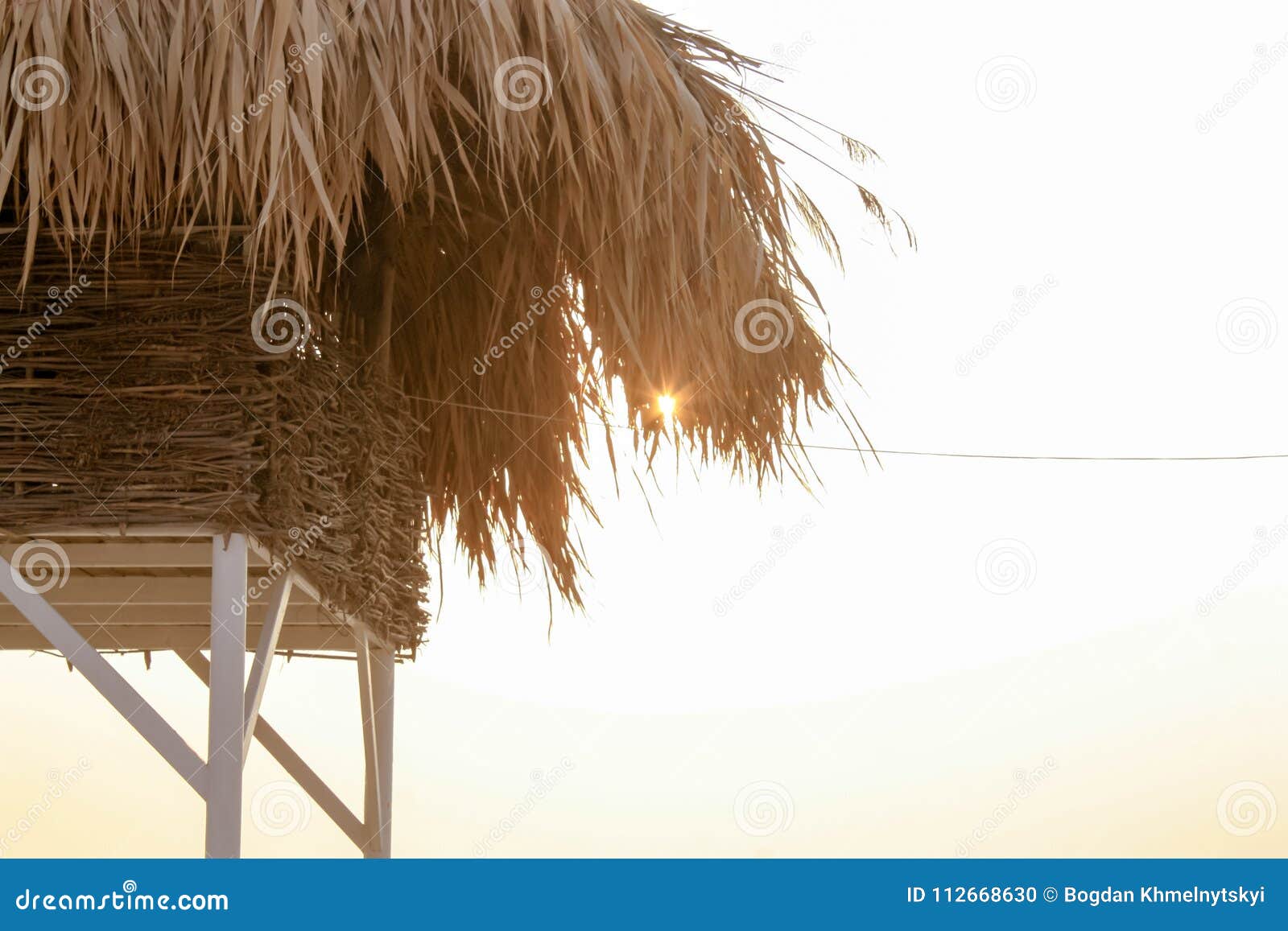 Straw Tower on the Background of Sky Close Up Stock Photo - Image of ...