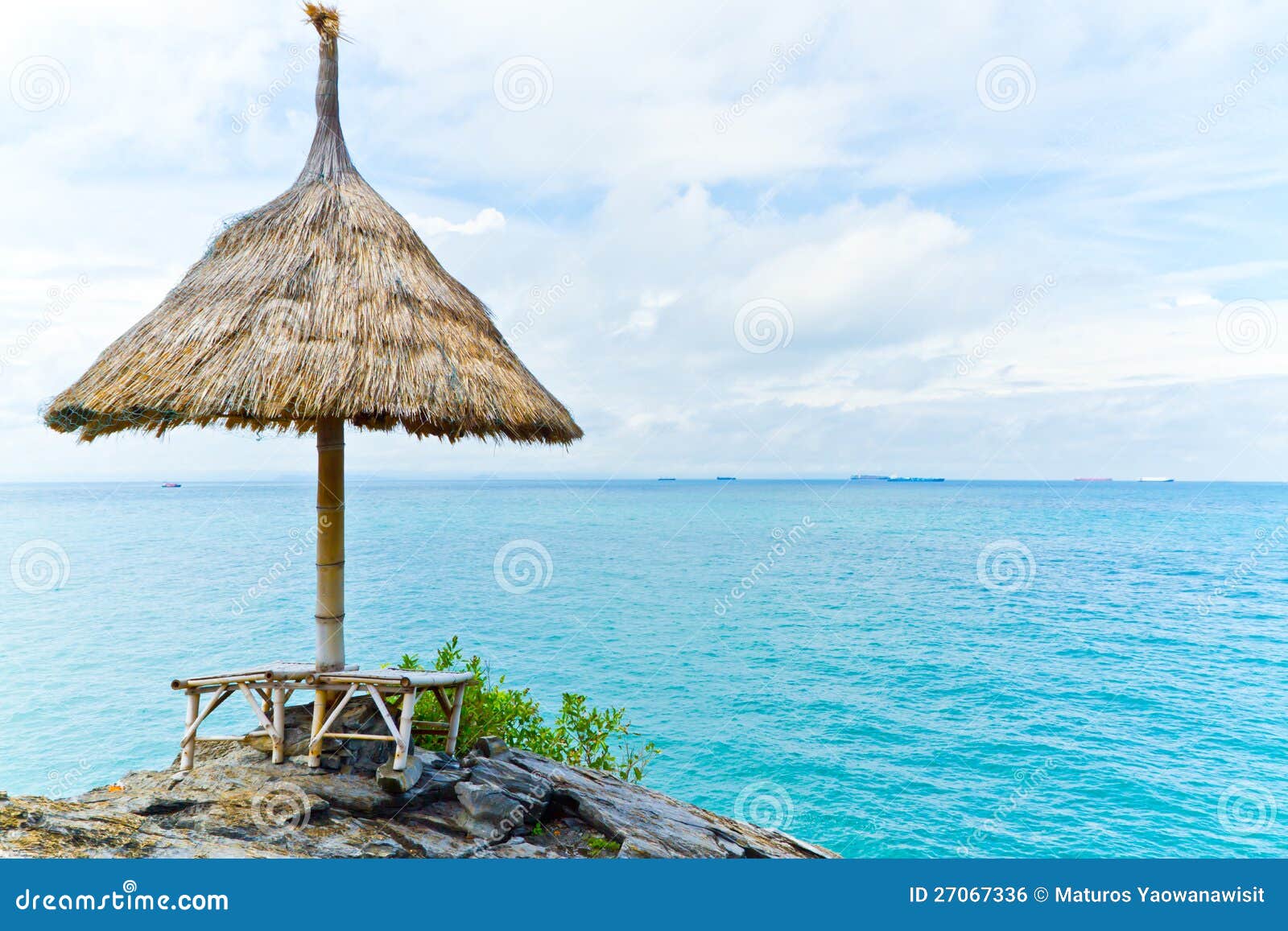 Straw umbrella stock photo. Image of destinations, coast - 27067336