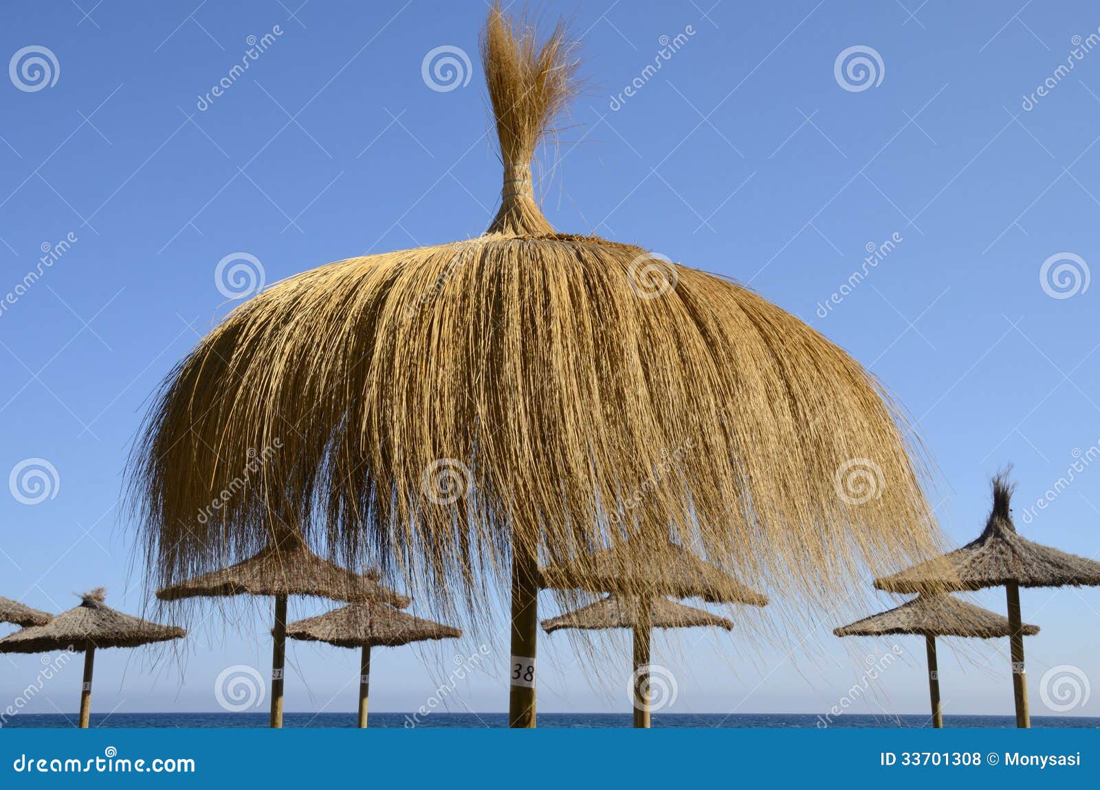 Straw umbrella stock photo. Image of roof, sunny, holiday - 33701308