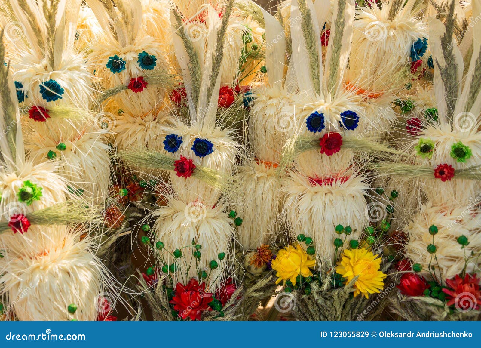 Straw Products, Jewelry in the Form of Various Animals Stock Image ...