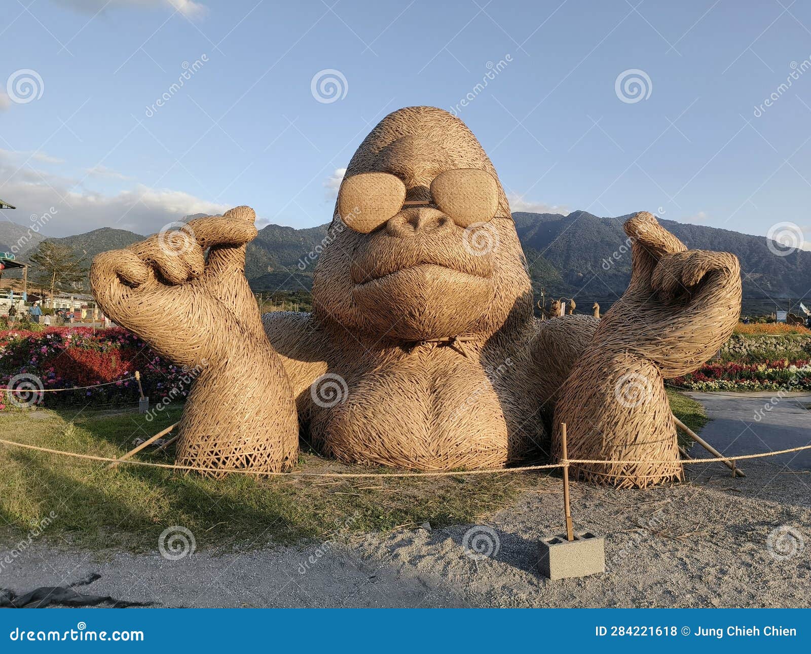 Straw Weaving Monkeys in the Park Editorial Stock Photo - Image of ...