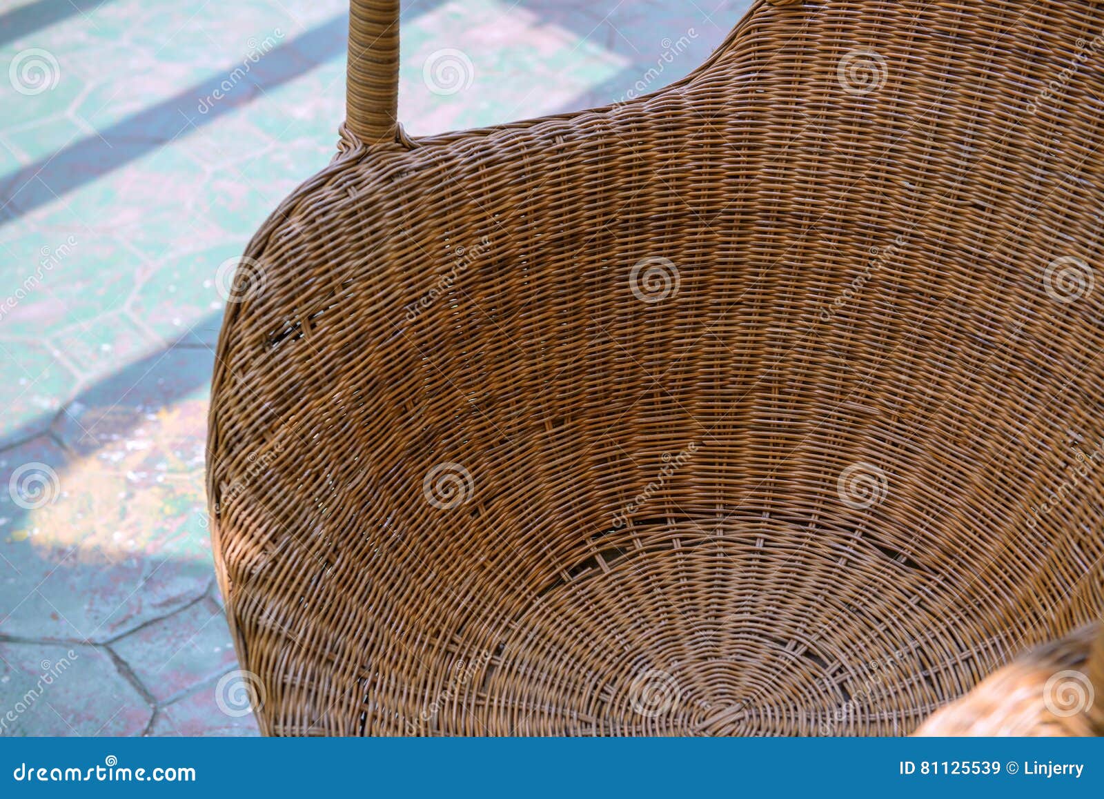 Straw wicker chair. stock image. Image of exterior, recreation - 81125539