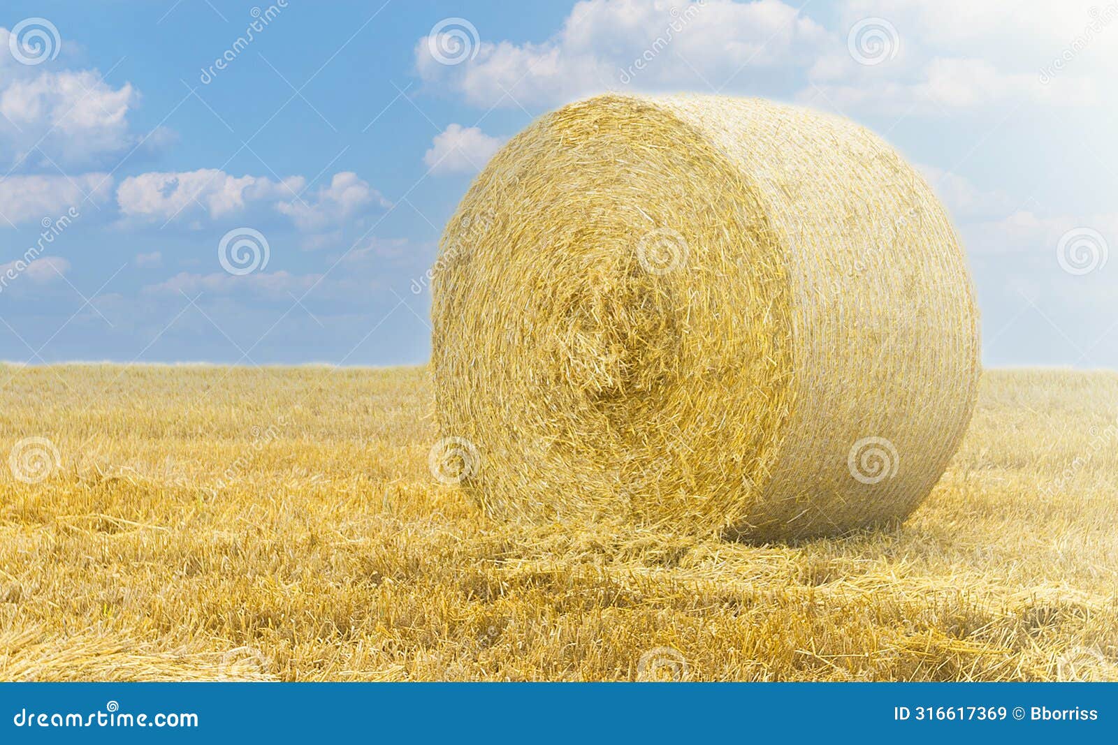 Straw Yellow Ball with Blue Sky on Soft Sunlight Stock Image - Image of ...