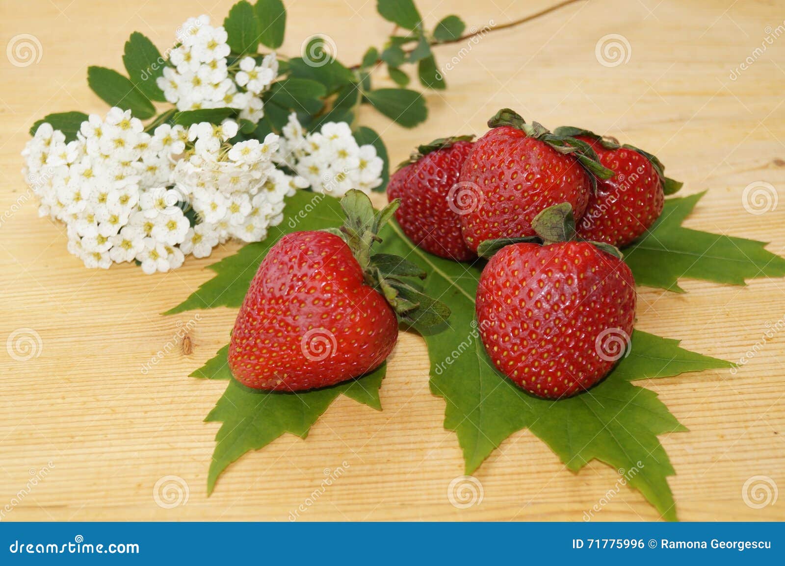 Strawberrie and Spring Flowers Stock Photo - Image of diet, delicious ...