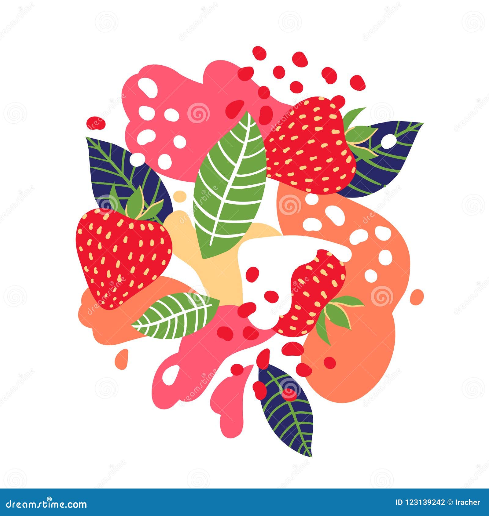 Strawberries on Abstract Background. Vector Illustration. Stock ...