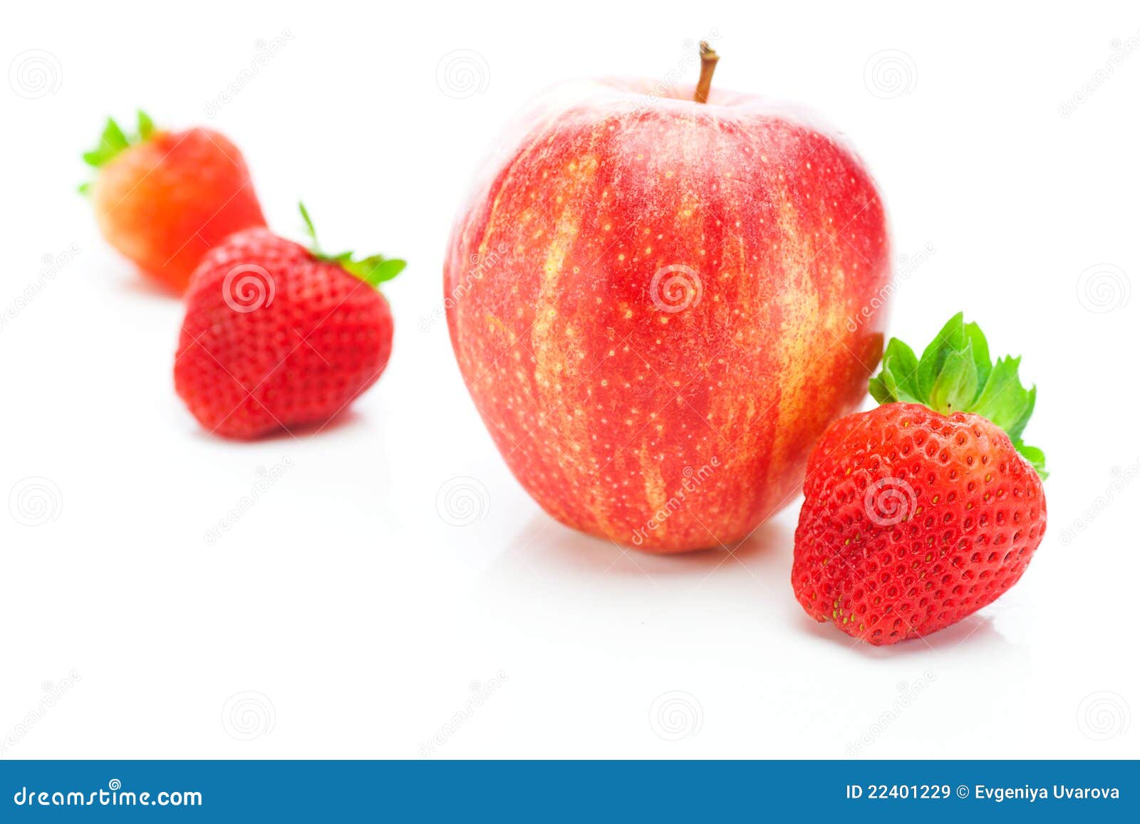 Strawberries and apple stock image. Image of color, berries - 22401229