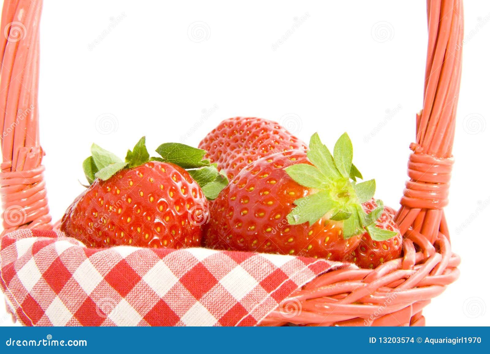 Strawberries in a basket stock photo. Image of picnic - 13203574