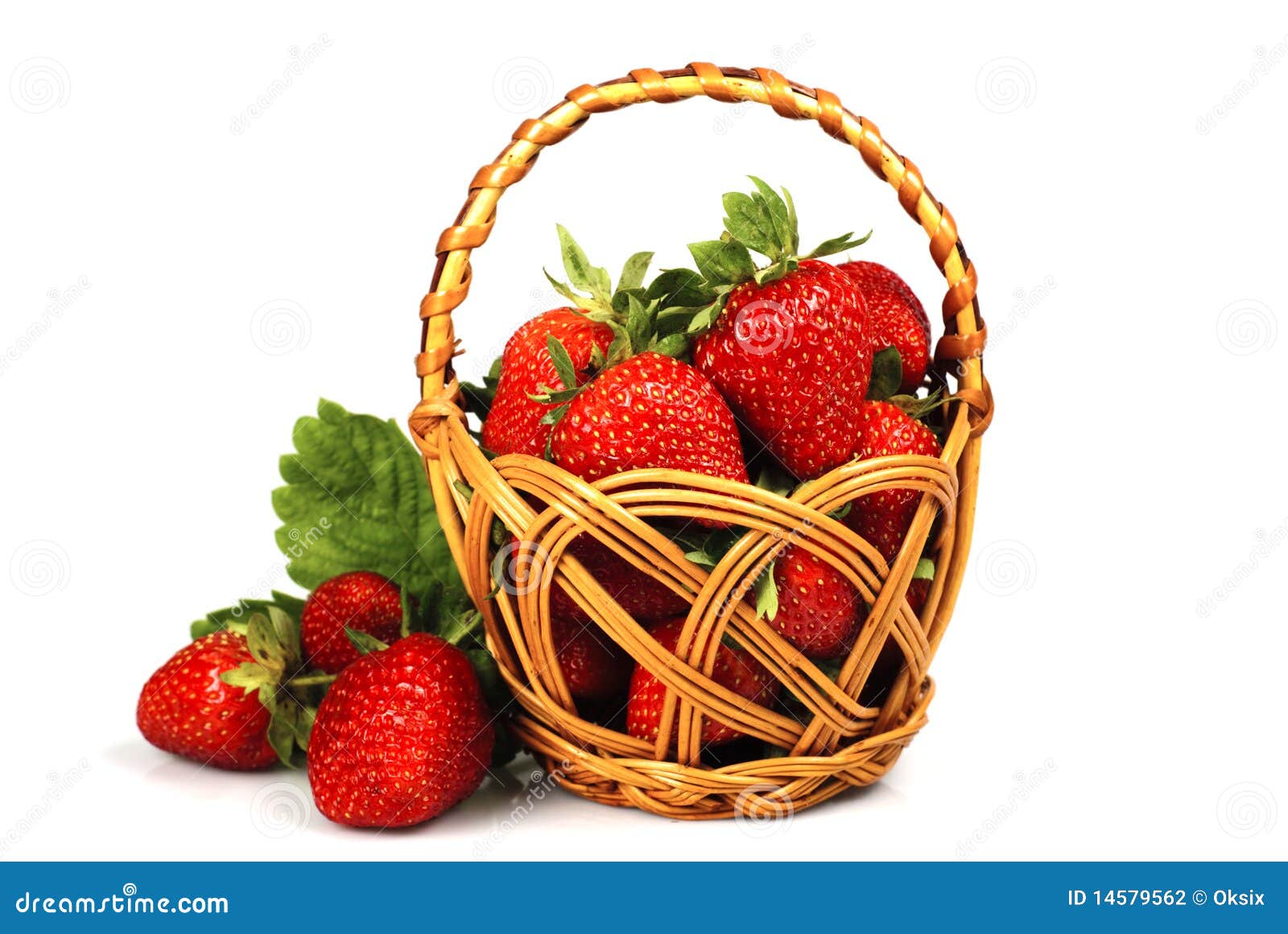 Strawberries in basket stock photo. Image of nature, stem - 14579562