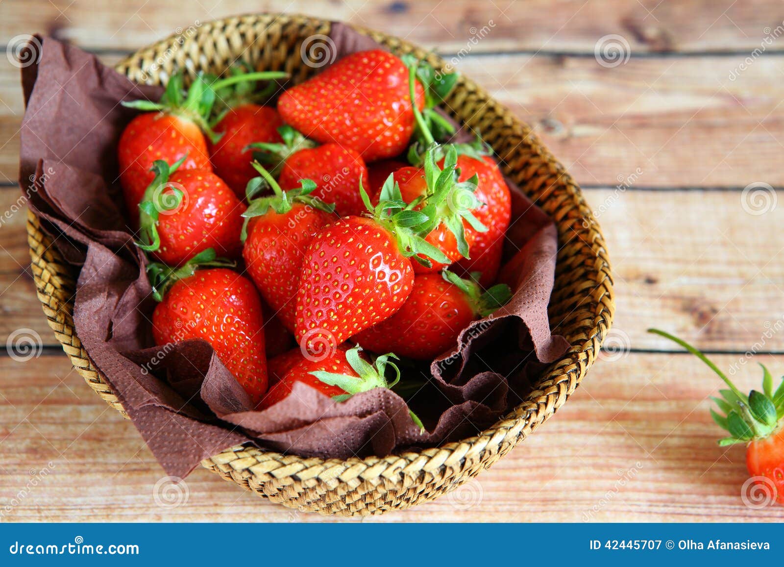Strawberries in a basket stock image. Image of design - 42445707