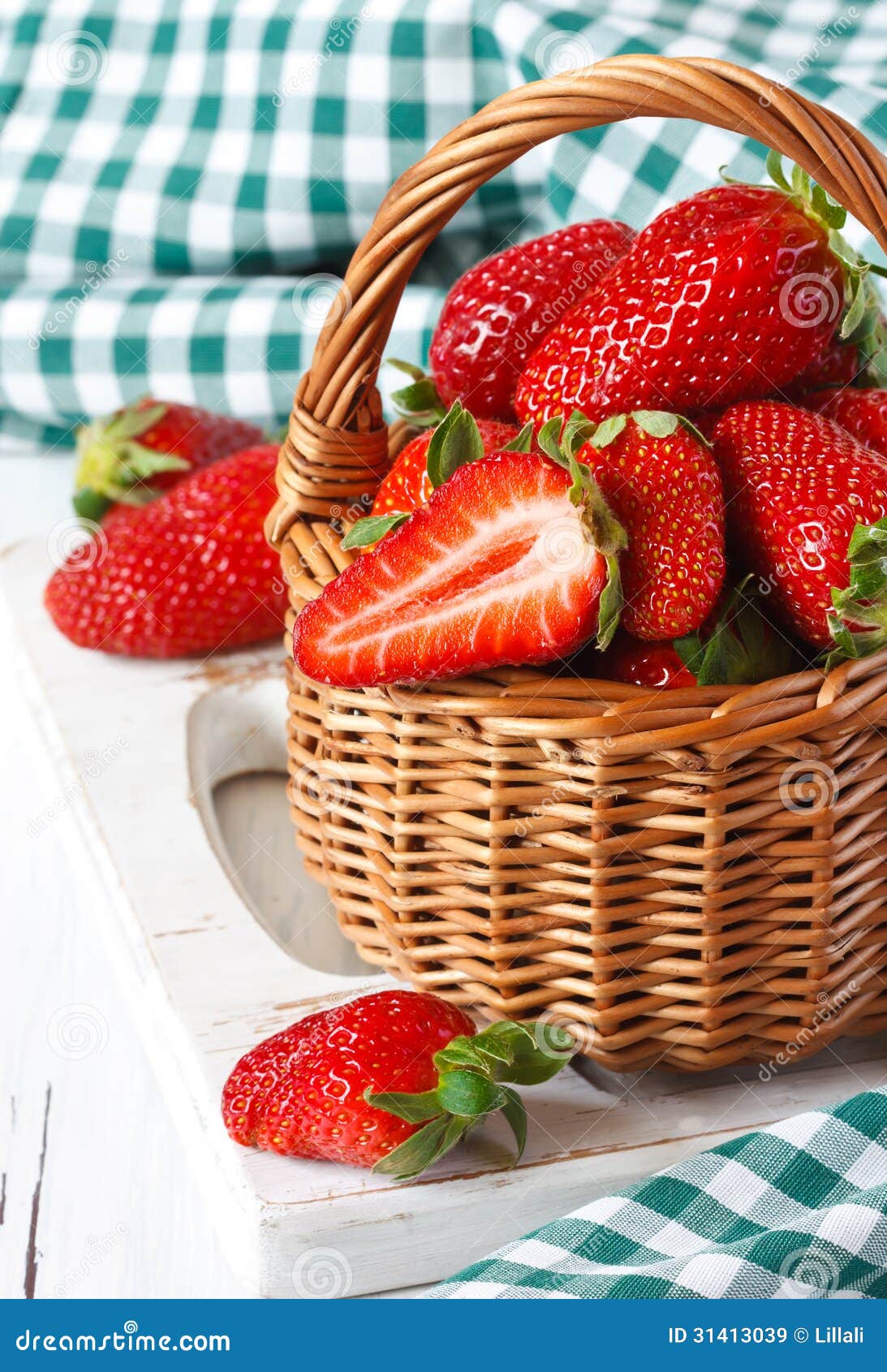 Strawberries in a basket. stock image. Image of gourmet - 31413039