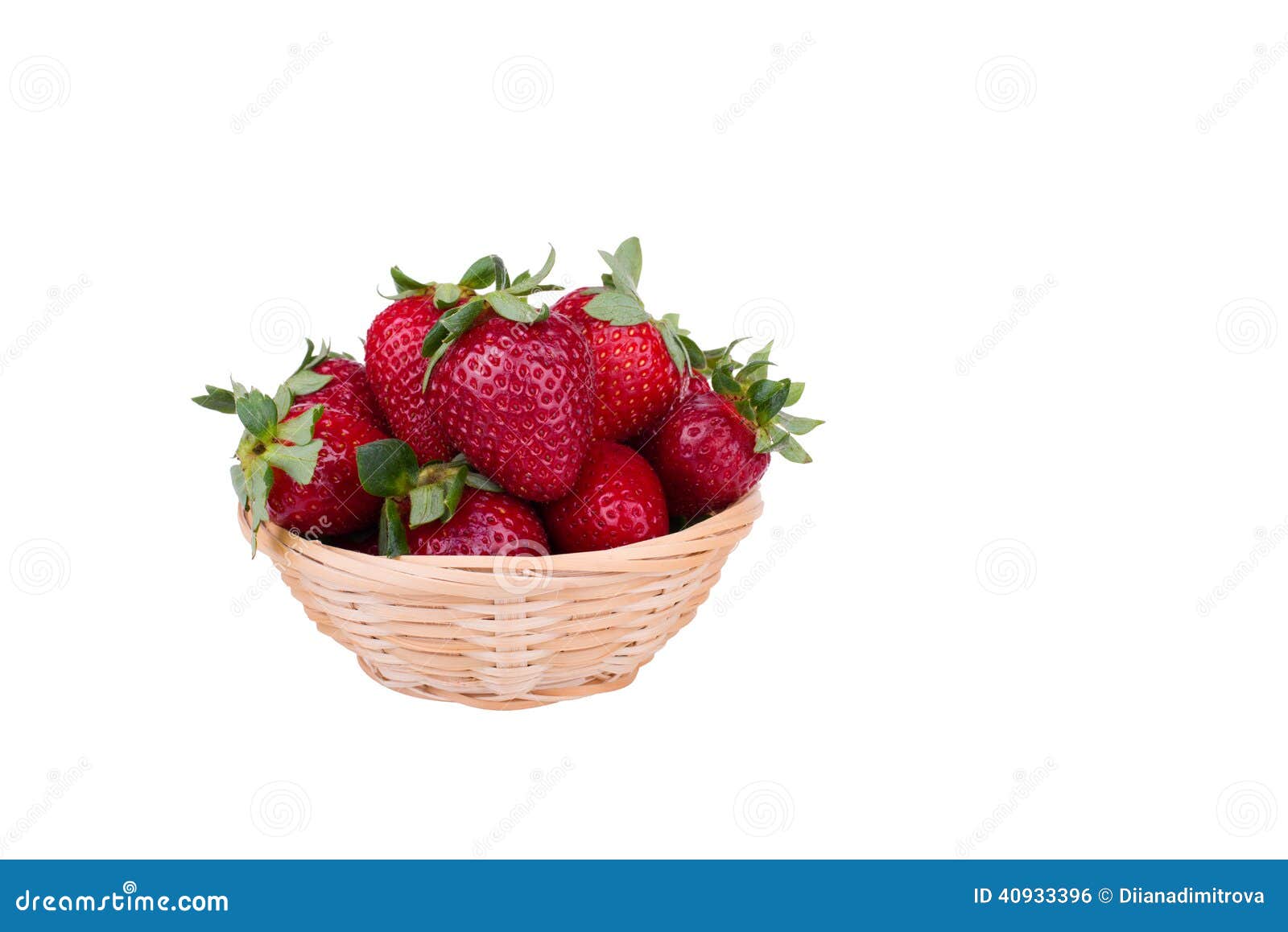 Strawberries in a basket stock photo. Image of appetizing - 40933396