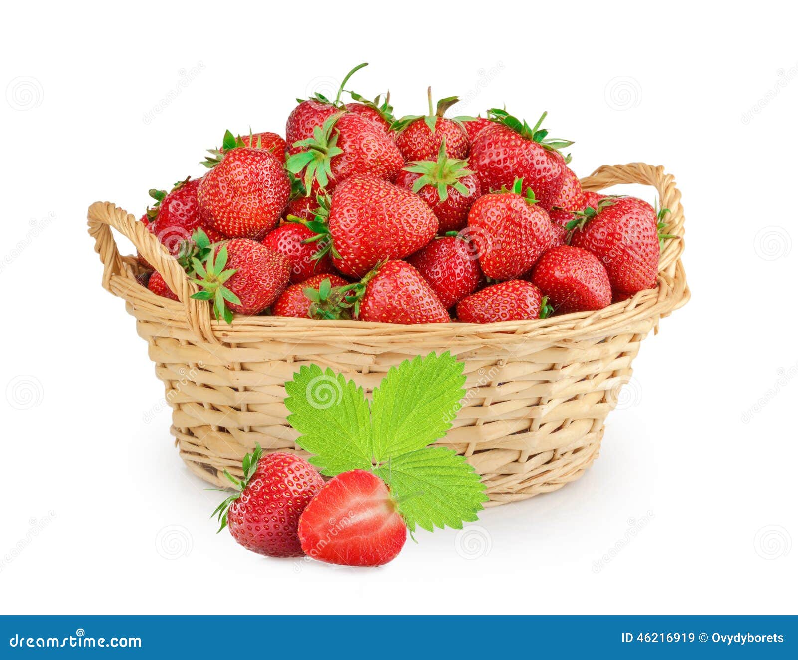 Strawberries in a Basket Isolated Stock Image - Image of fruit, fruity ...