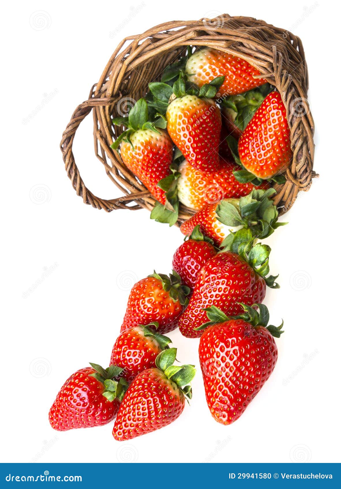 Strawberries in a Basket Isolated Stock Photo - Image of juicy, vivid ...