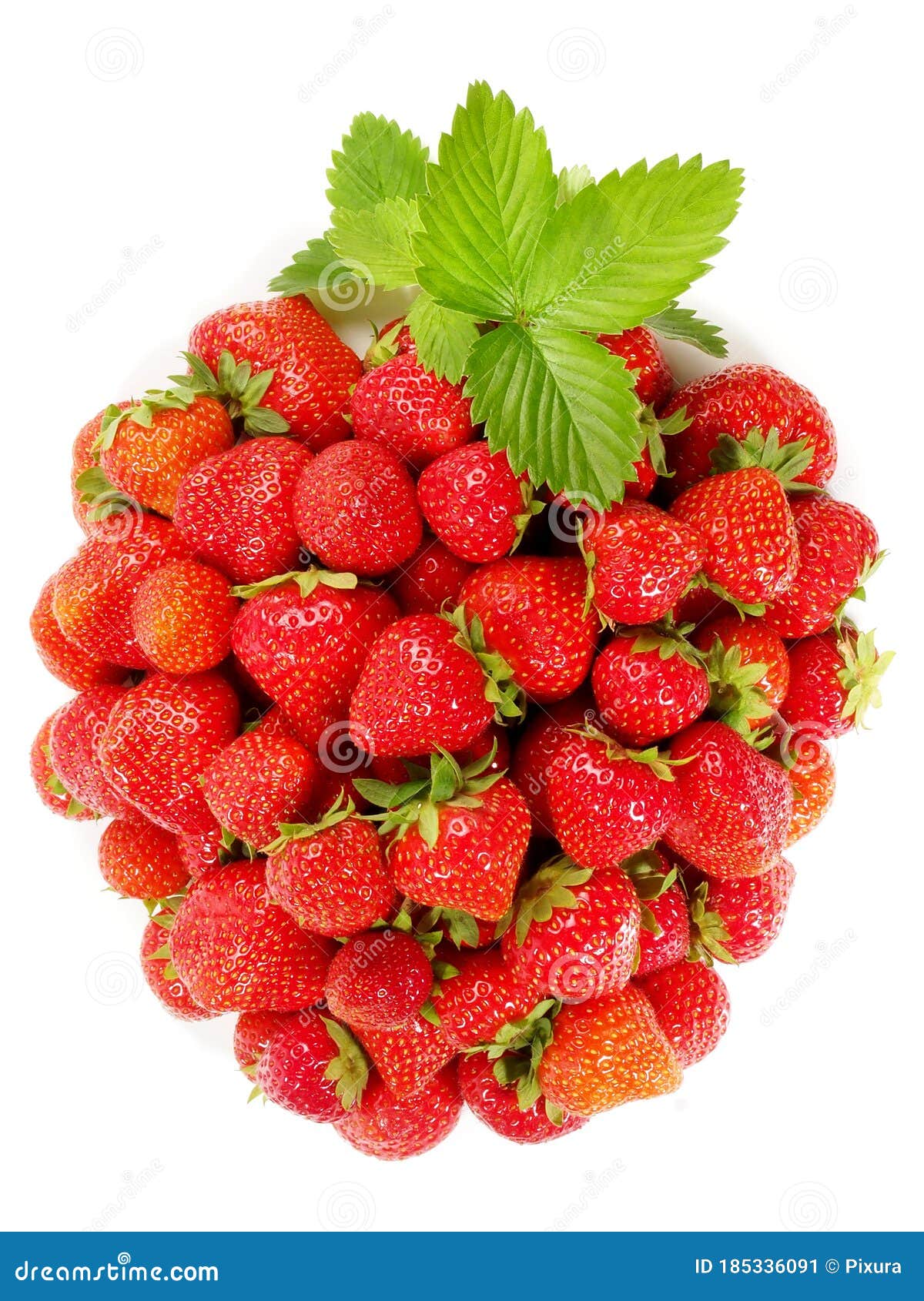 Strawberries in Berry Shape on White Background Stock Image - Image of ...
