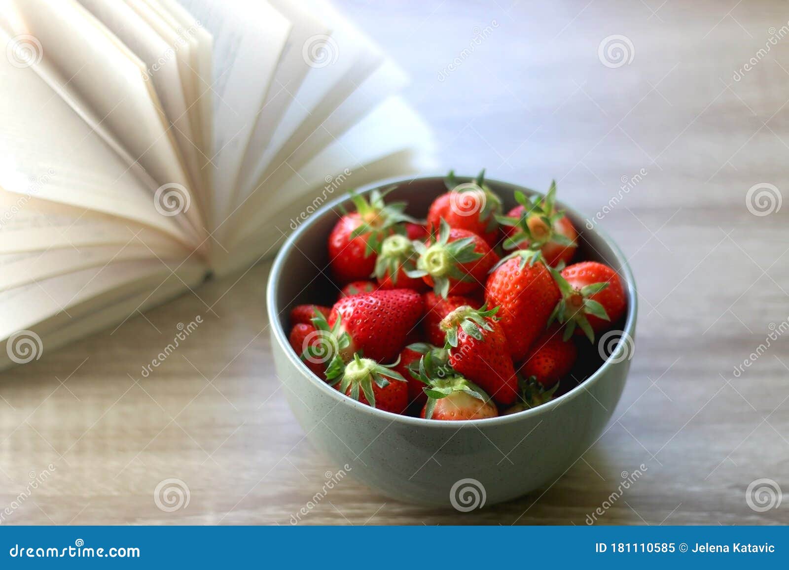 Strawberries and Book stock image. Image of food, read - 181110585