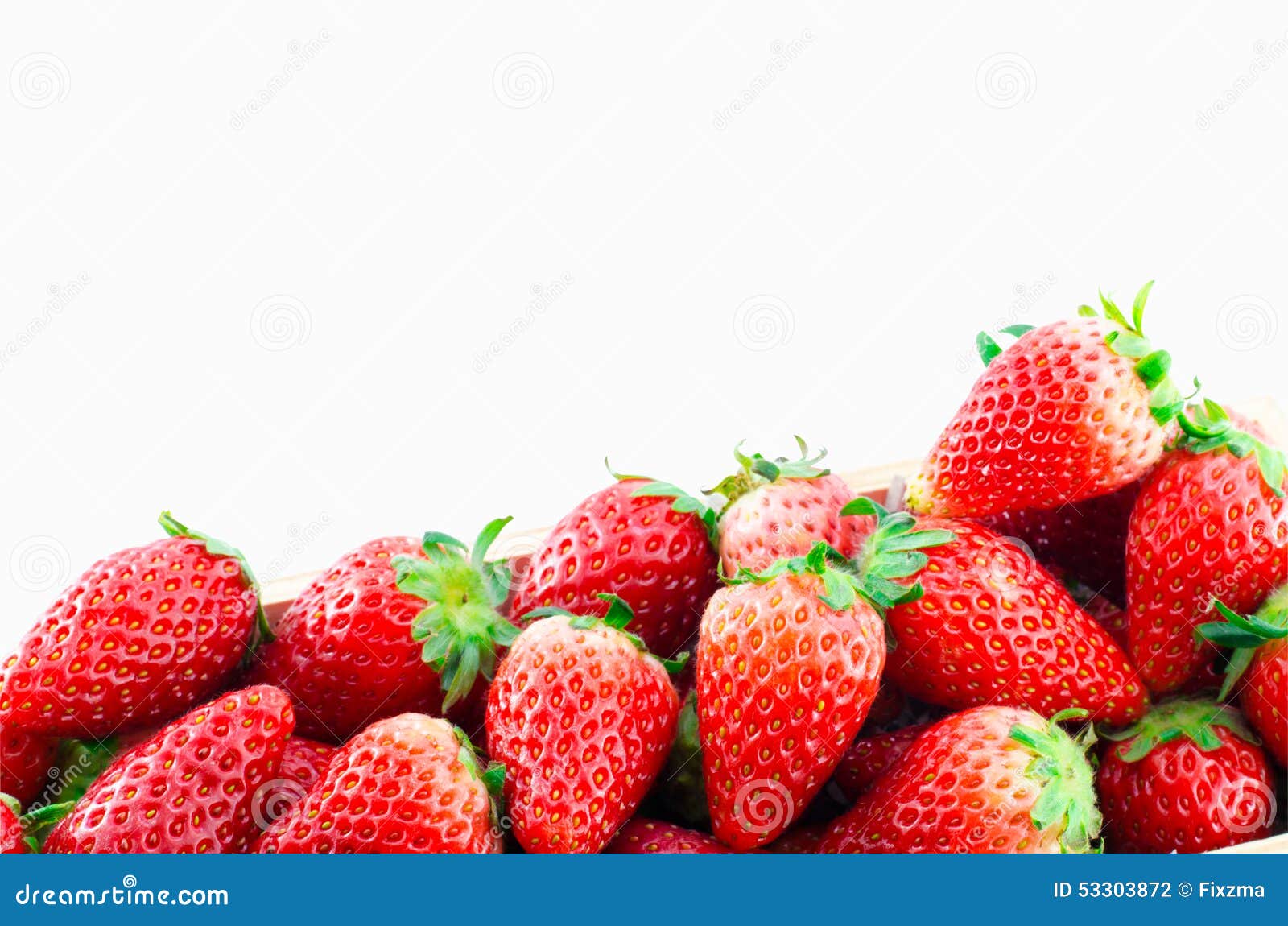 Strawberries Border Isolate on White with Work Path Stock Photo - Image ...