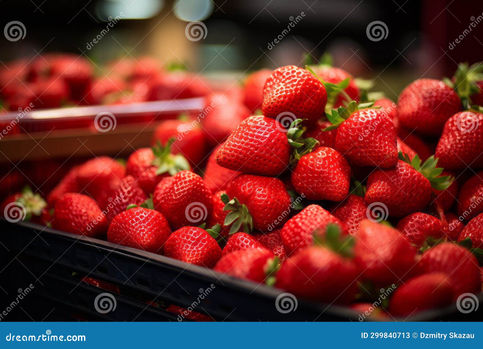 Strawberries on the Counter in a Store Stock Illustration ...