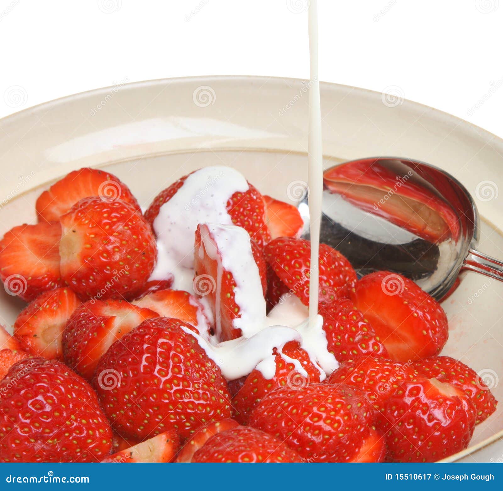 Strawberries and Cream stock image. Image of closeup - 15510617