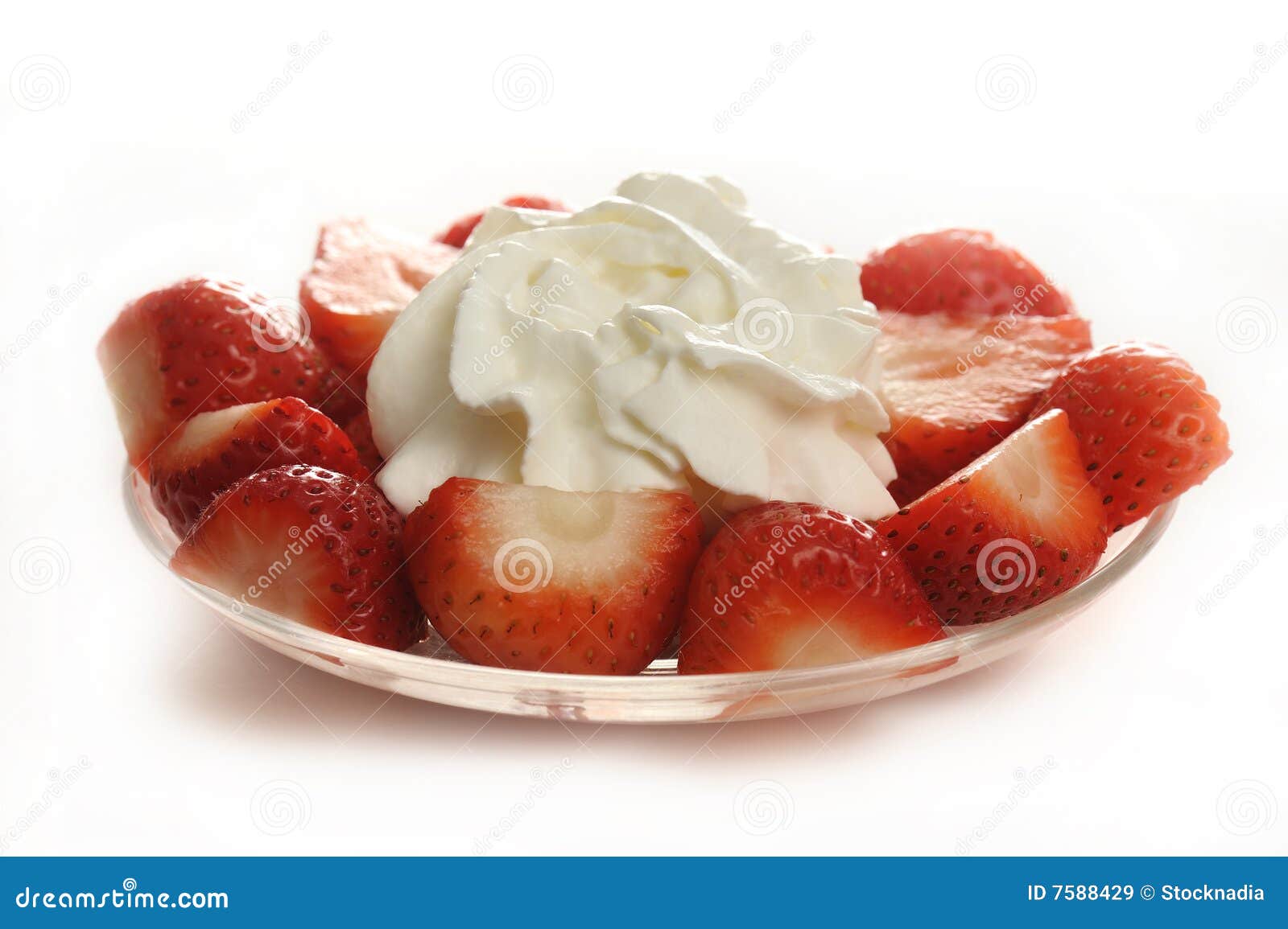 Strawberries with cream stock image. Image of strawberry - 7588429