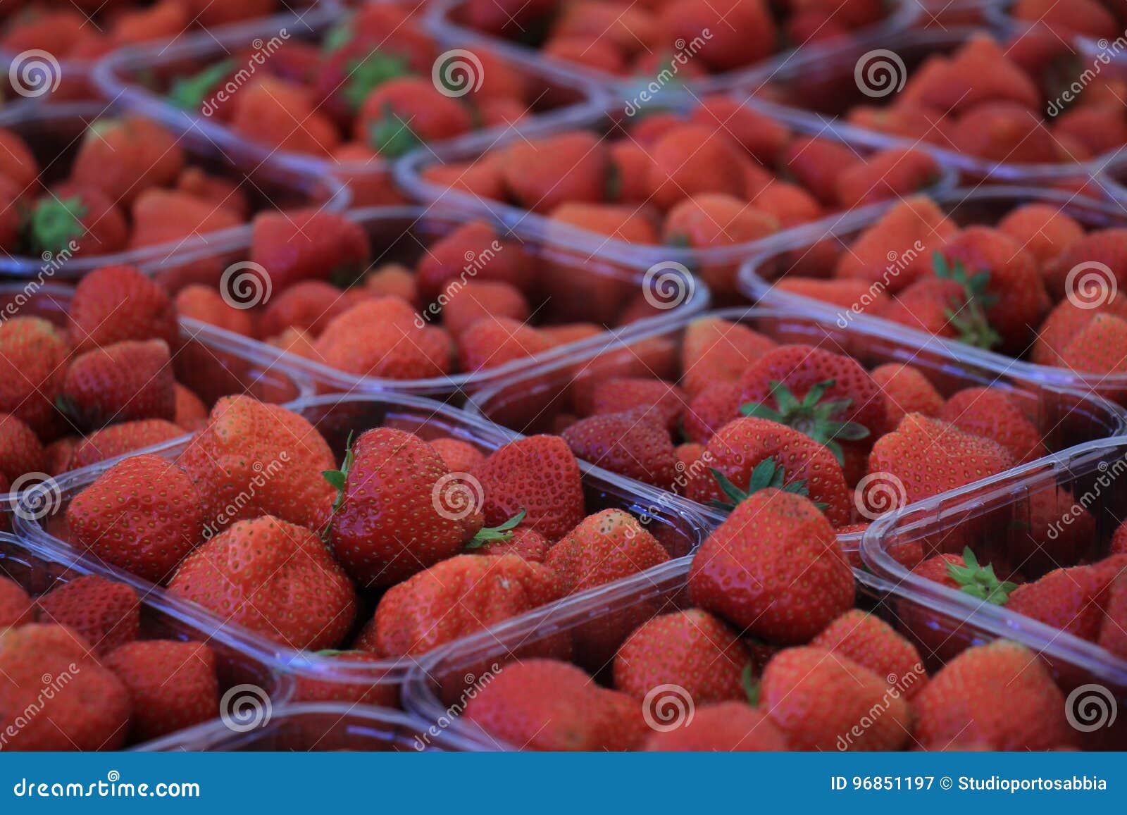 Strawberries on display stock image. Image of retail - 96851197