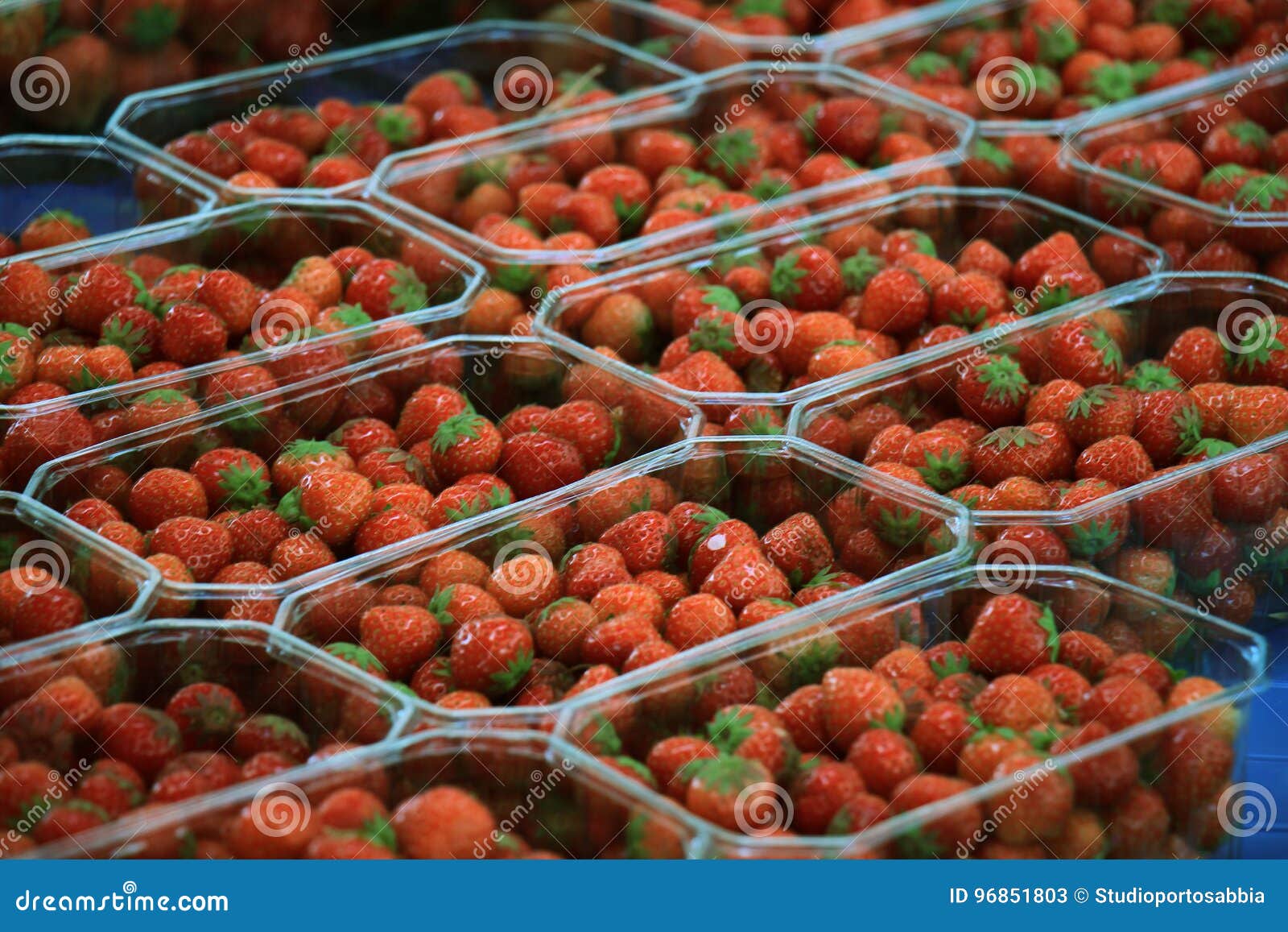 Strawberries on display stock image. Image of organic - 96851803