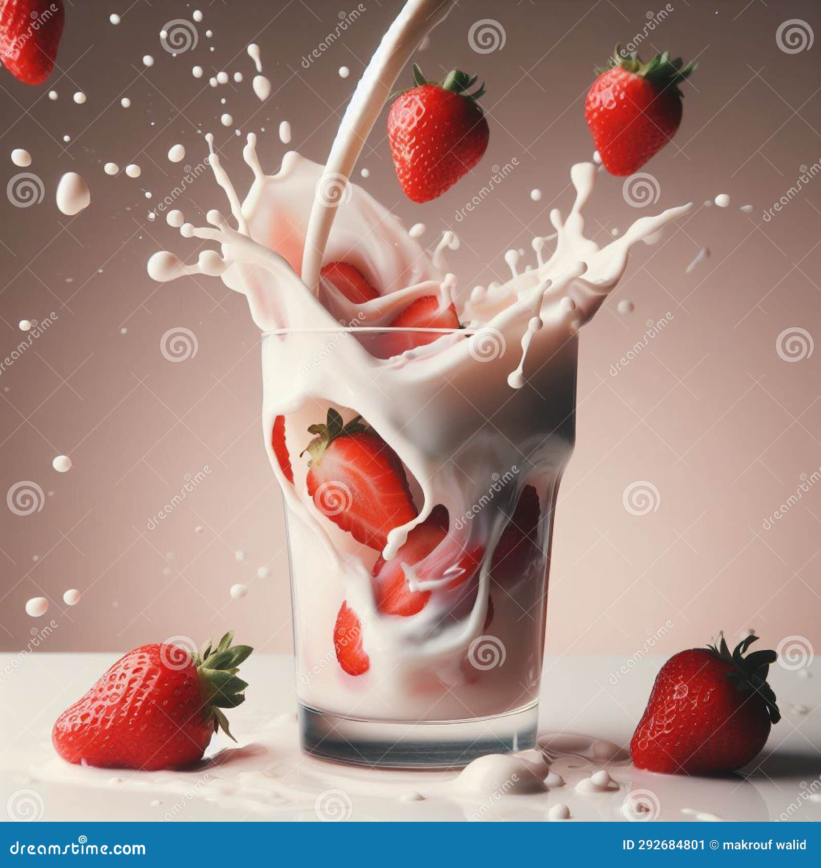 Strawberries Falling into Milk Stock Image - Image of fruit ...