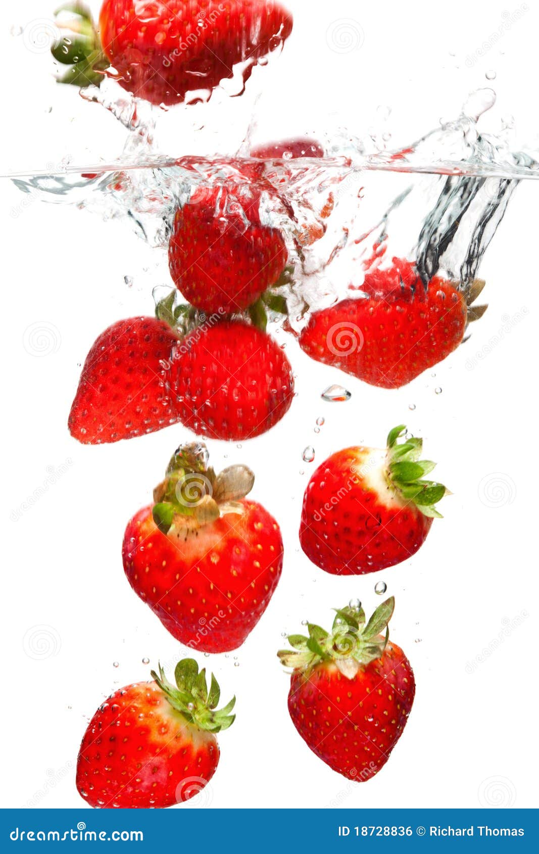 Strawberries Falling in Water Stock Photo - Image of splashing, food ...