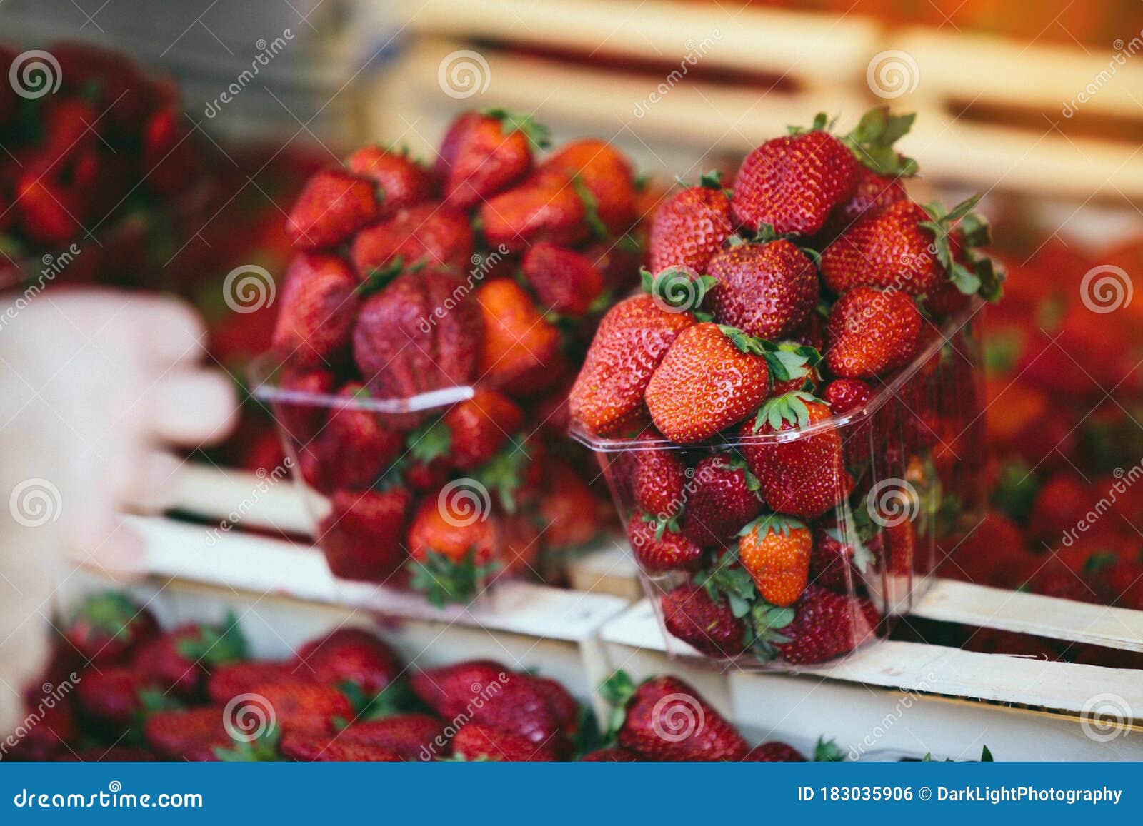 Strawberries at Farmers Market Stock Photo - Image of color, organic ...