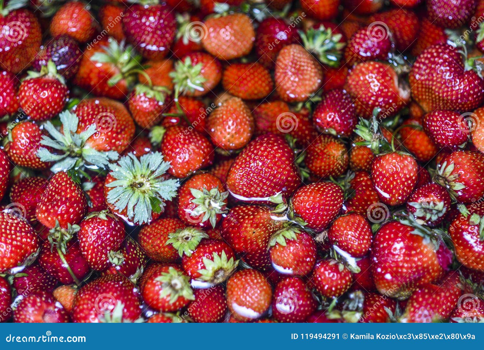 Strawberries Floating in Water Texture. Stock Image - Image of ...