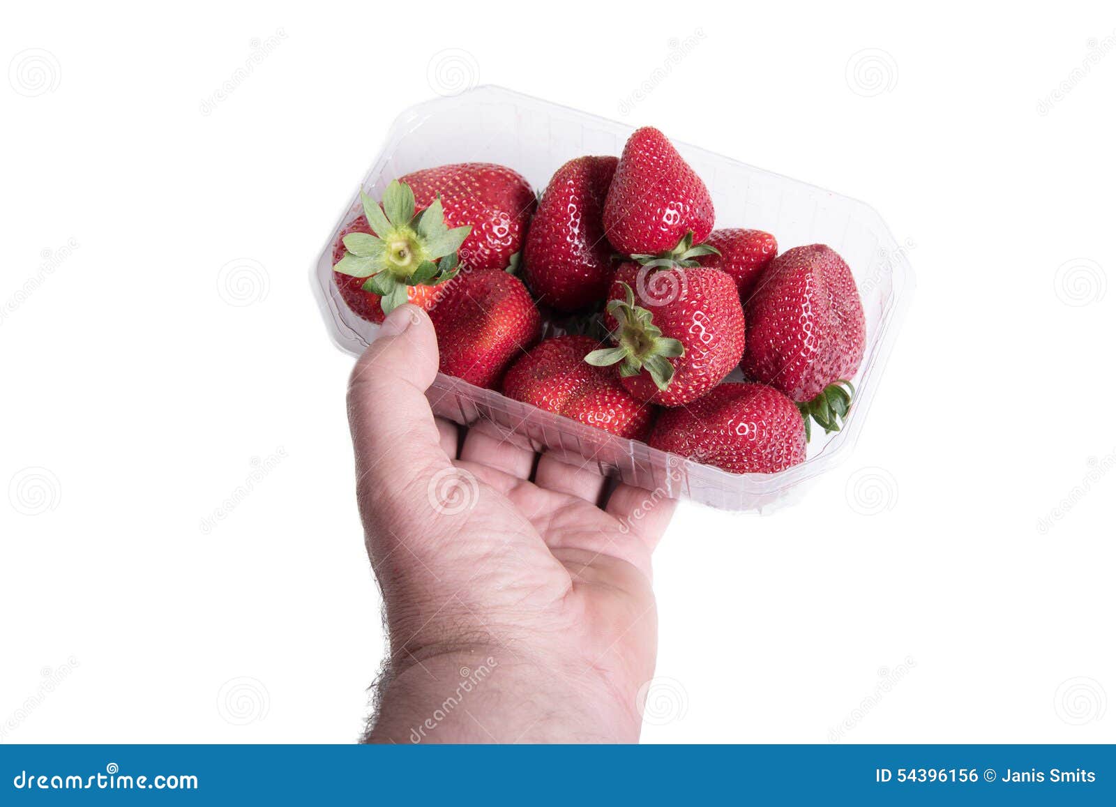 Strawberries in hand. stock photo. Image of hand, berry - 54396156