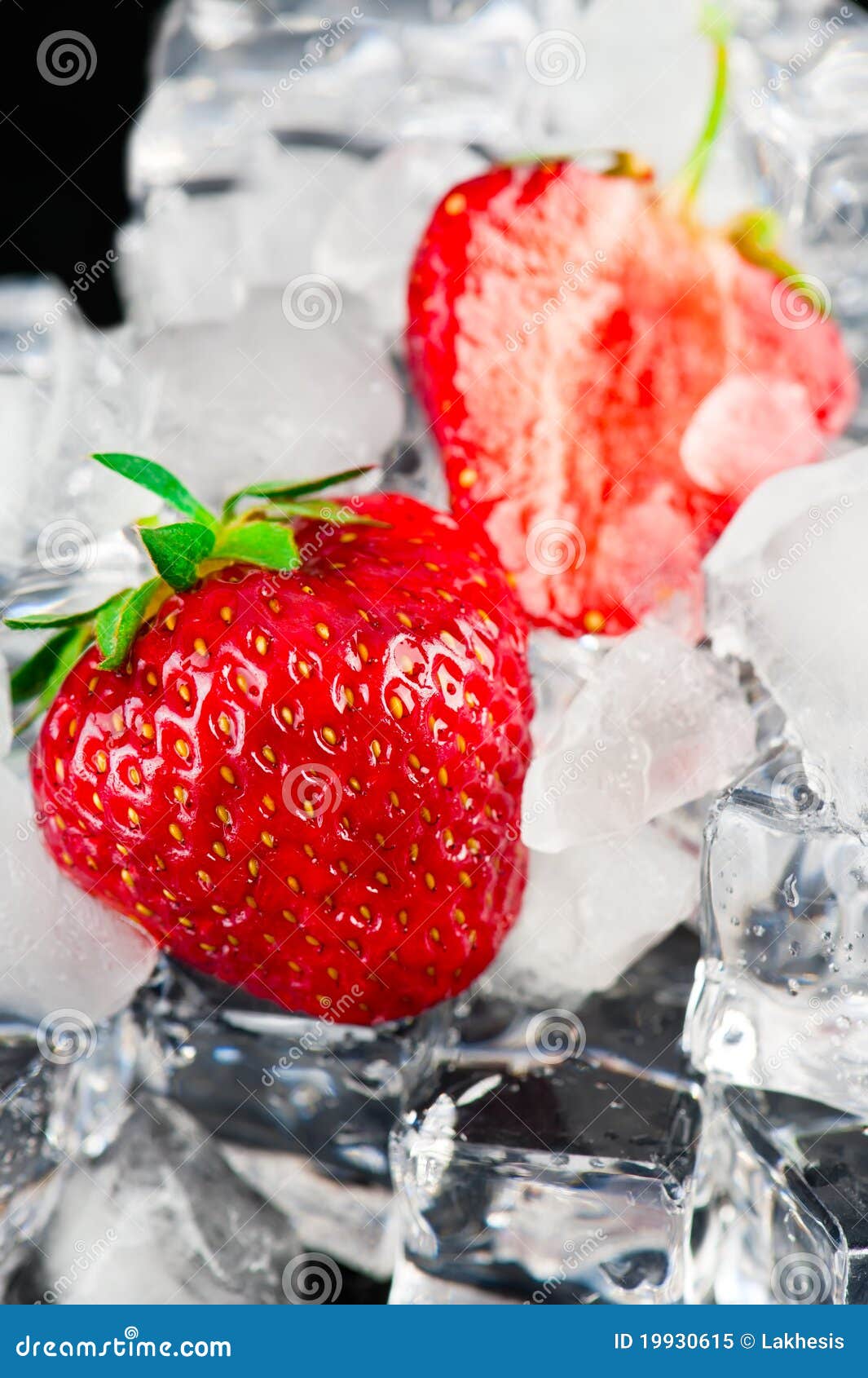 Strawberries with Ice Cubes Stock Image - Image of group, closeup: 19930615