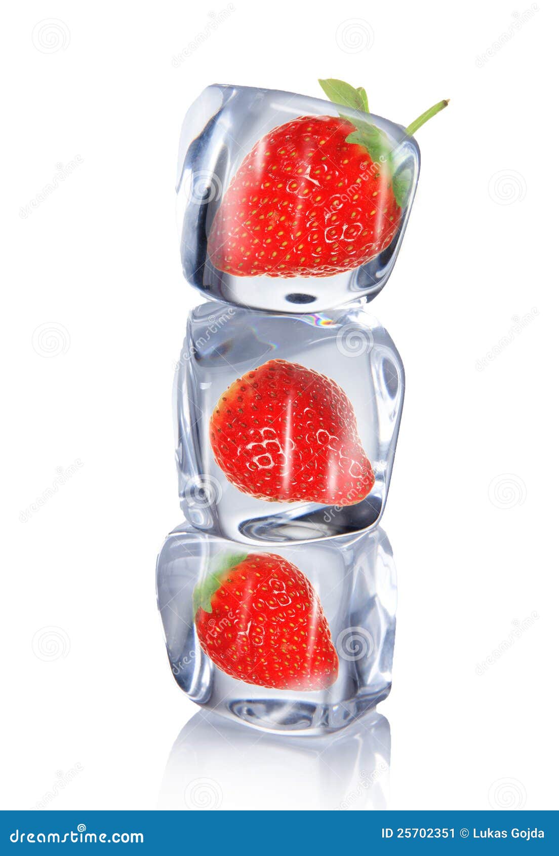 Strawberries in Ice cubes stock image. Image of bubble - 25702351