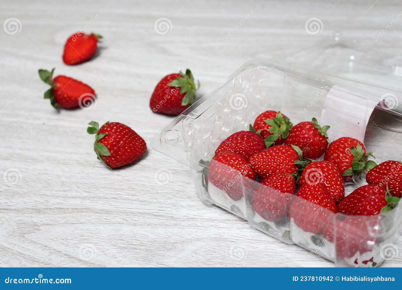 Strawberries Inside a Plastic Packaging with Copy Space Stock Photo ...
