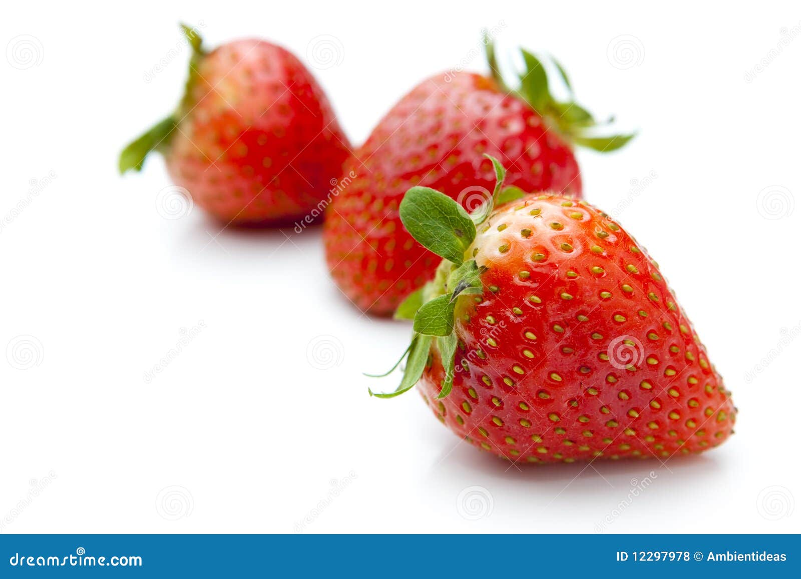 Strawberries Isolated on White Stock Photo - Image of closeup, color ...