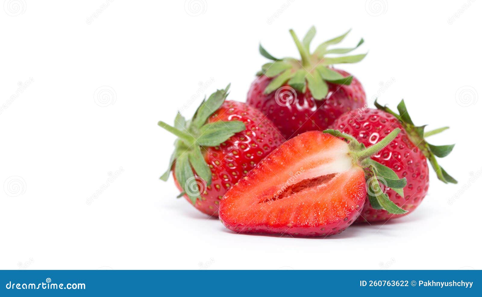 Strawberries on white stock photo. Image of fruity, juicy - 260763622