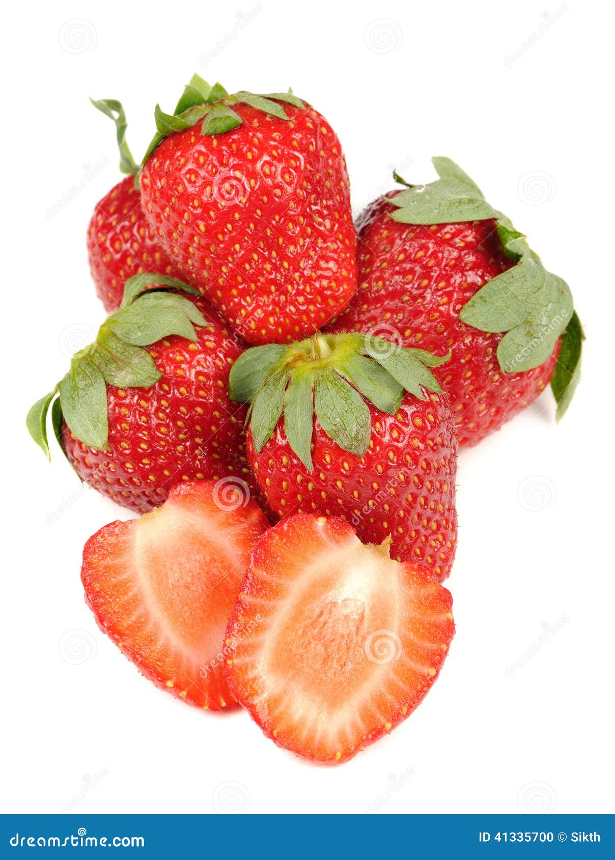 Strawberries Isolated on White Background Stock Photo - Image of ...