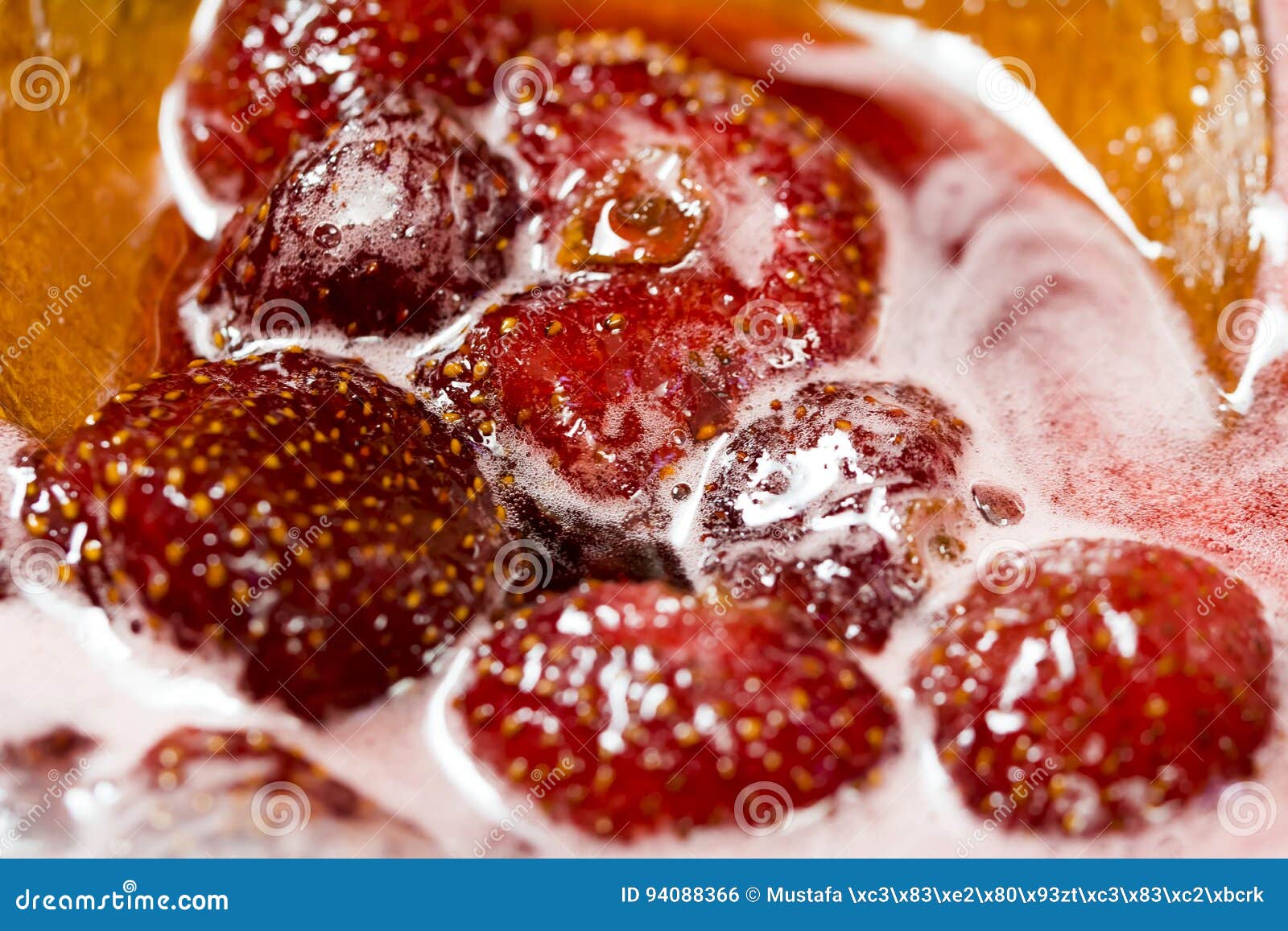 Strawberries jam making stock photo. Image of kitchenware - 94088366