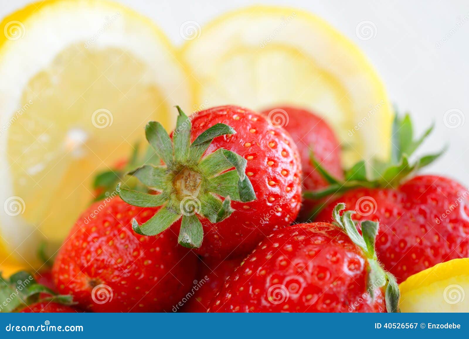 Strawberries and lemon stock image. Image of lemon, strawberries - 40526567