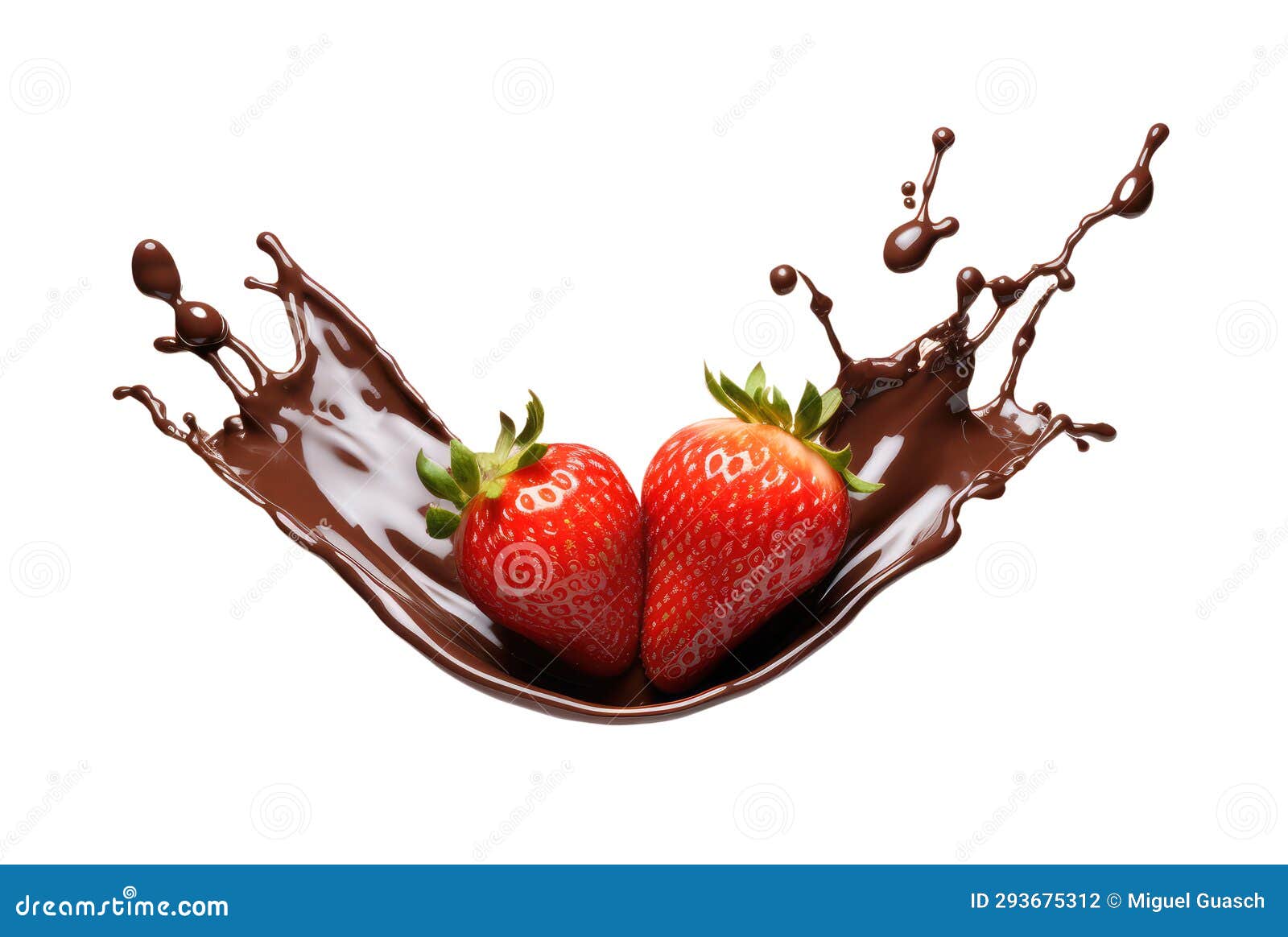 Strawberries With Liquid Chocolate Falling Isolated From Transparent ...