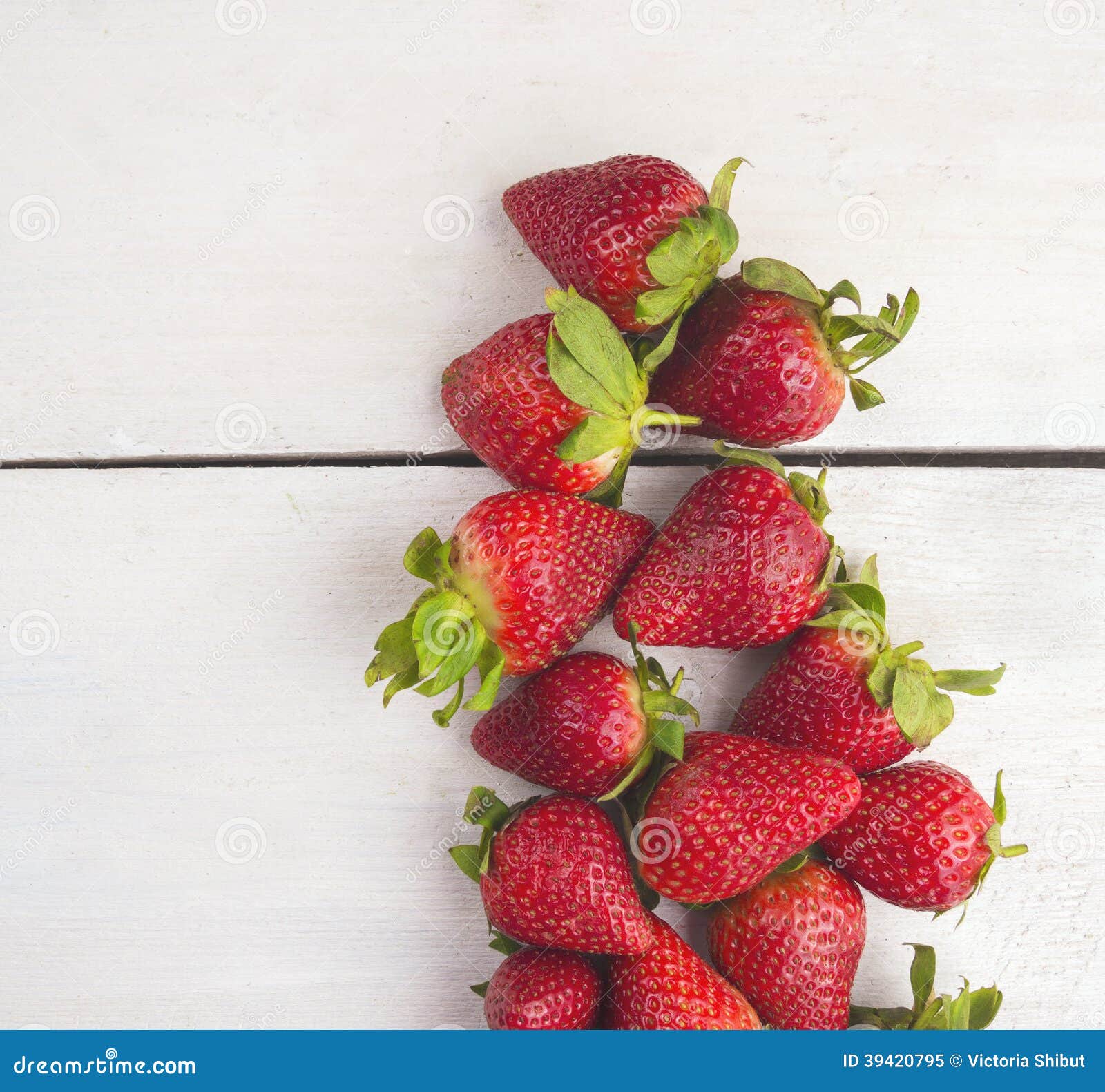 Strawberries Lying on White Wooden Table Stock Image - Image of ripe ...