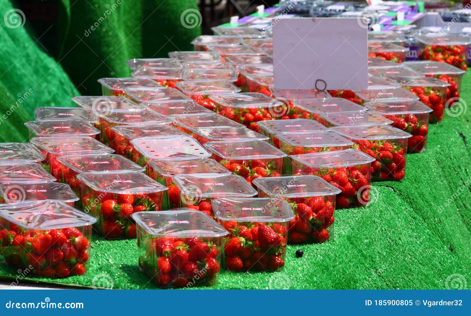 Strawberries on a Market Stall Stock Image - Image of punnet, tasty ...