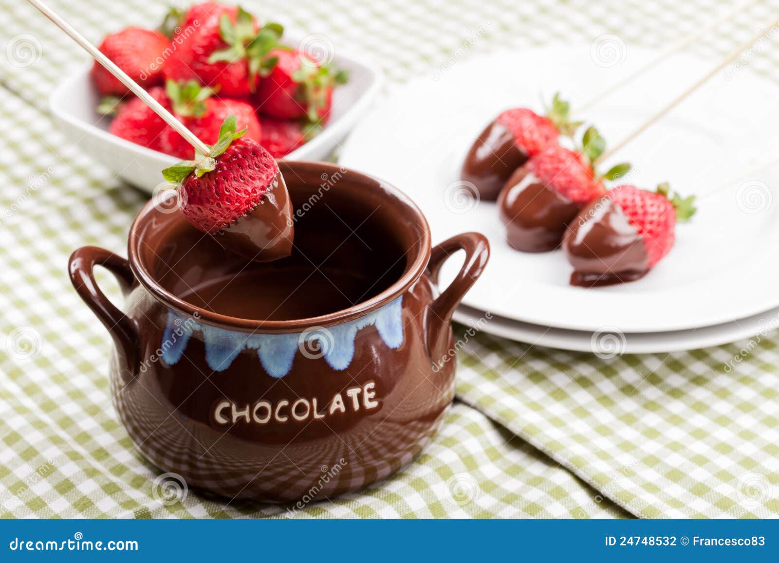 Strawberries with Melted Chocolate Stock Photo - Image of melted ...