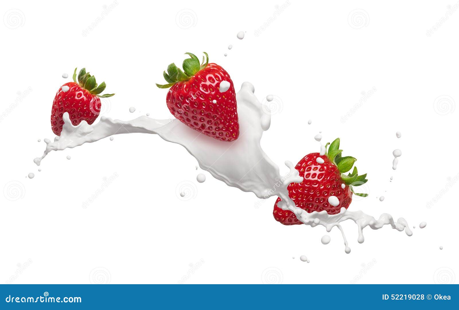 Strawberries with Milk Splash Stock Photo - Image of product, splash ...