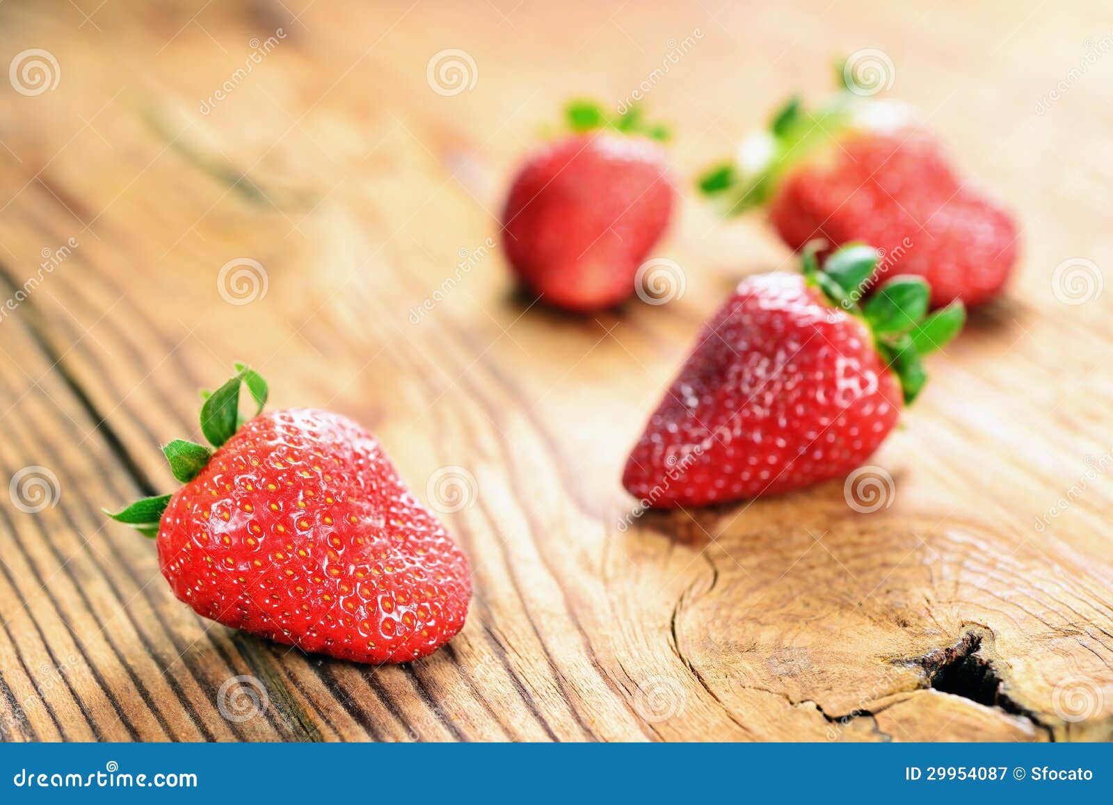 Strawberries on a Old Wooden Table Stock Image - Image of nature ...