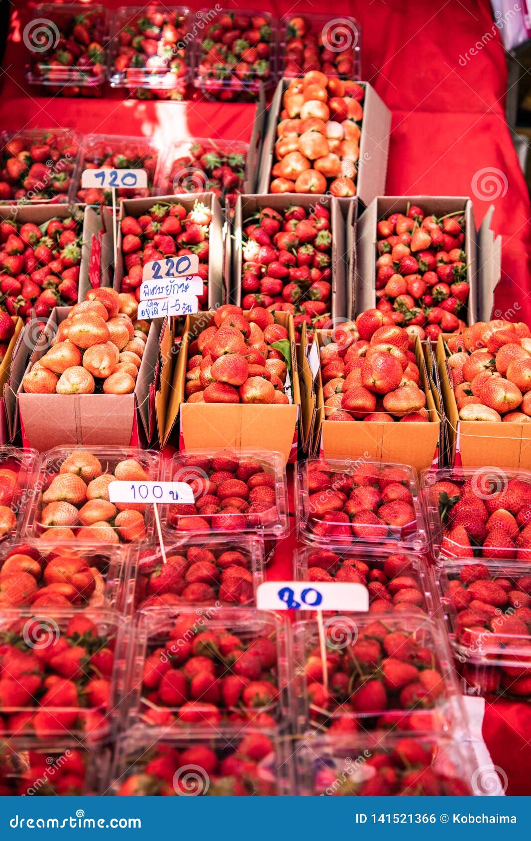 Strawberries in the Package Stock Photo - Image of dessert, market ...