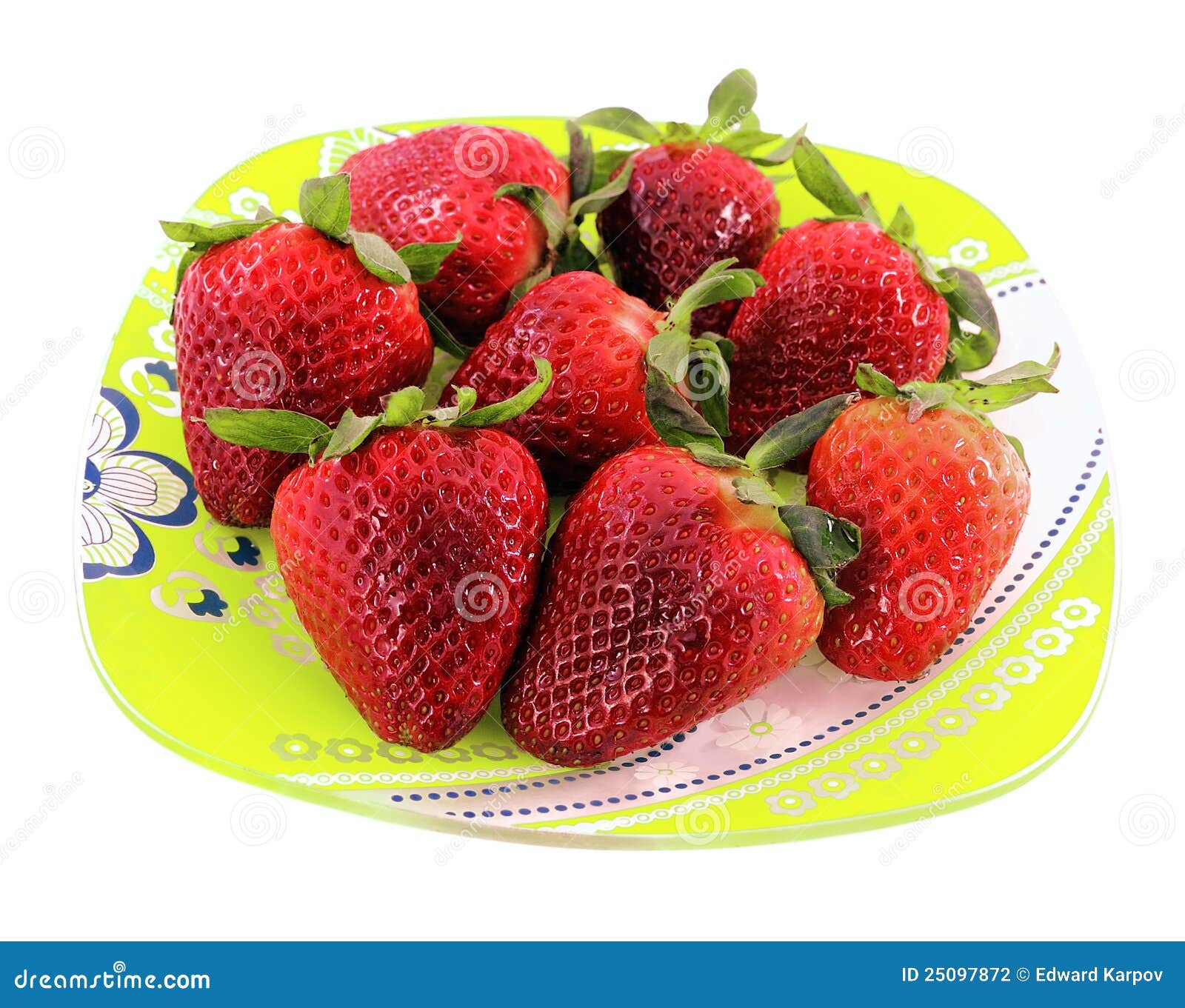 Strawberries on a plate stock photo. Image of fruit, strawberry - 25097872