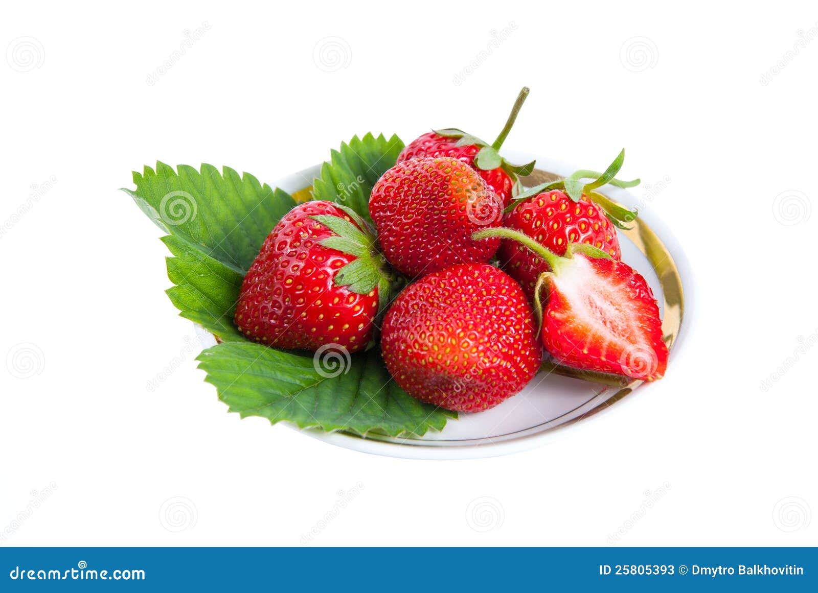 Strawberries on plate stock image. Image of isolated - 25805393